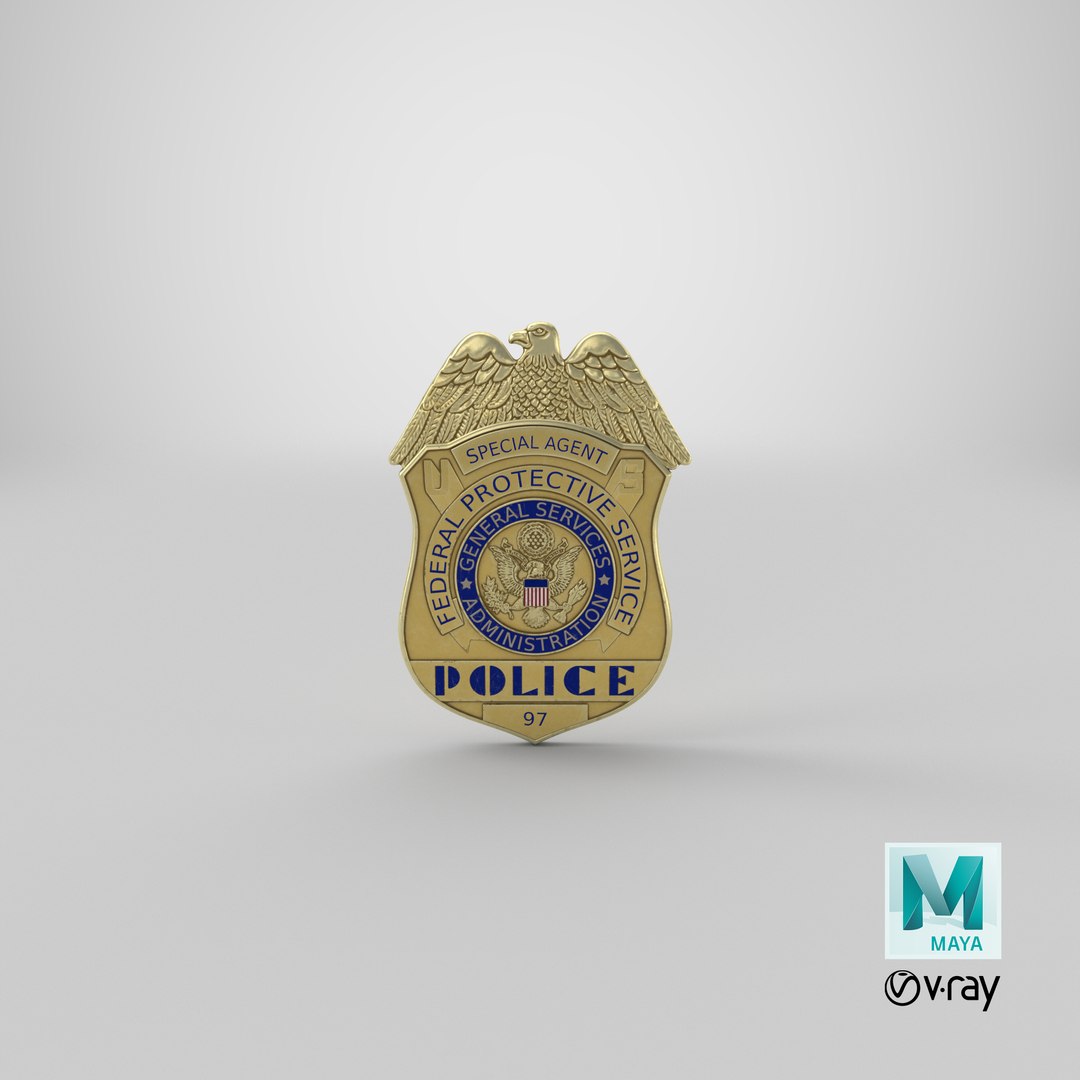 Police badge modern 01 3D model - TurboSquid 1159815
