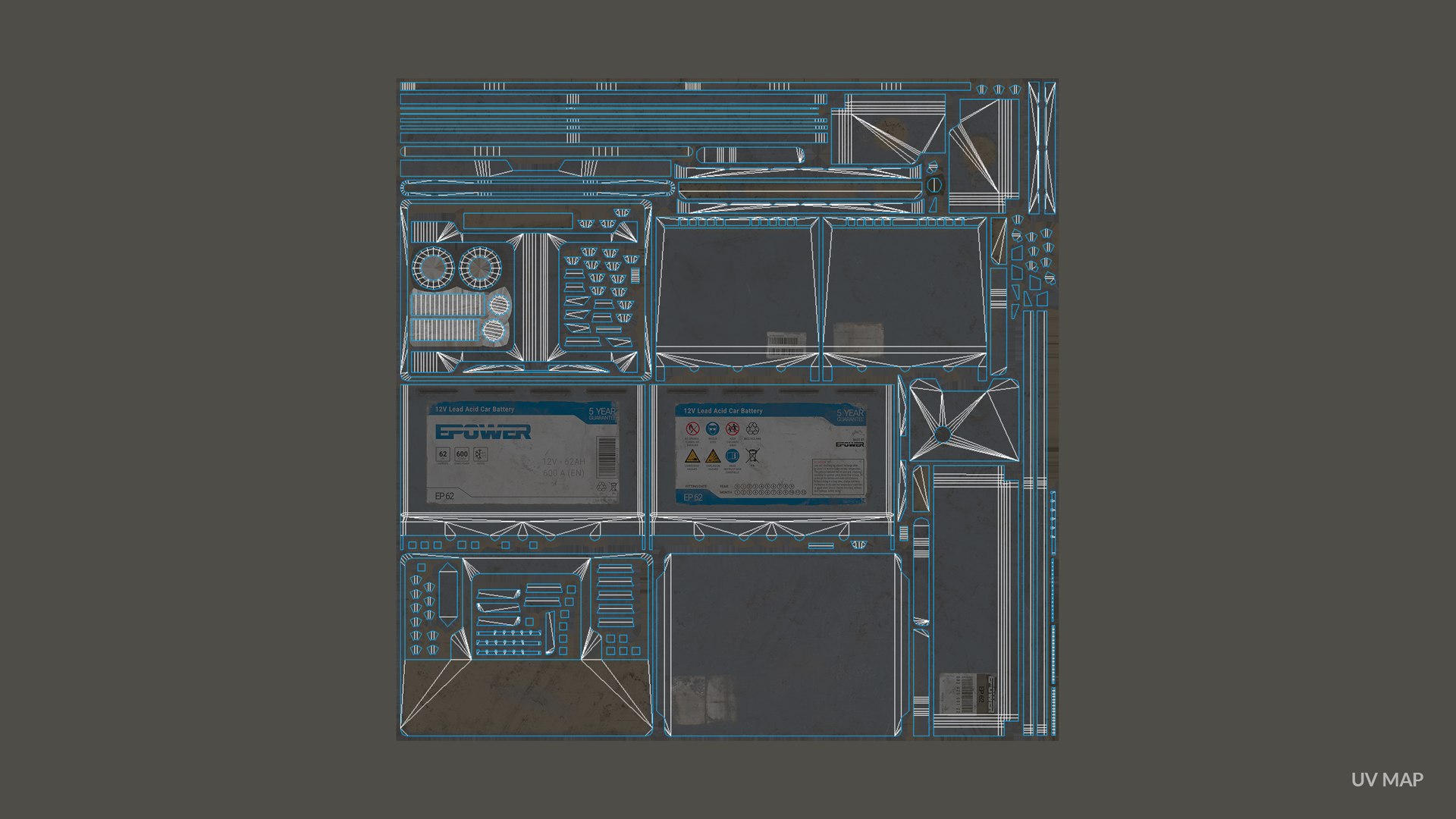 3D Car Battery 62 6CT 12 Volt - PBR Game Ready Low-poly - TurboSquid ...