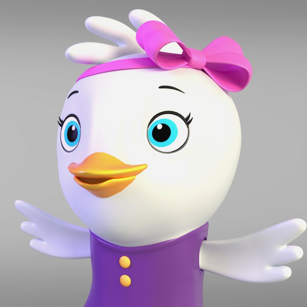Cartoon Girl Chicken Animations 3D Model - TurboSquid 1342847