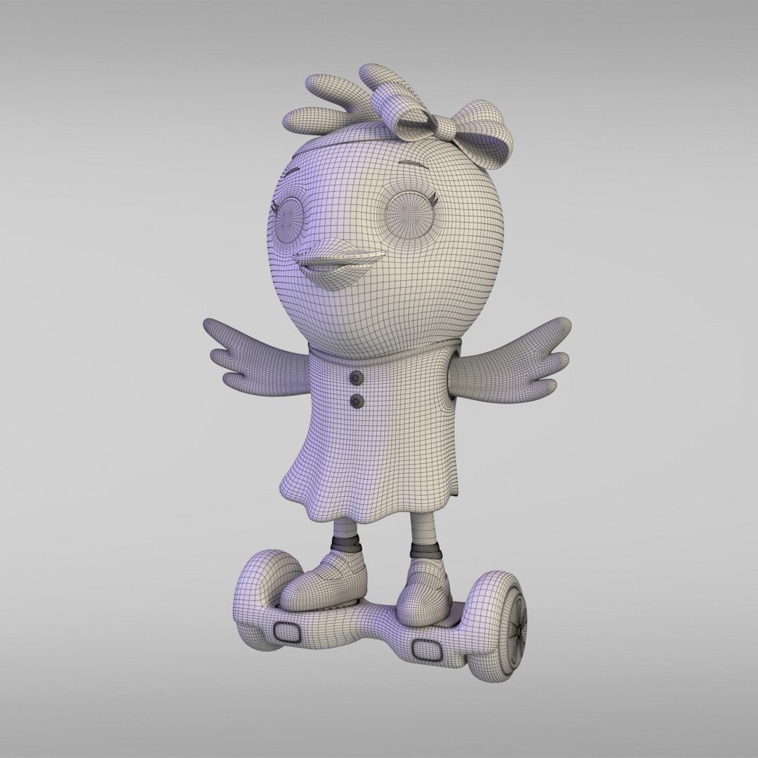 Cartoon Girl Chicken Animations 3D Model - TurboSquid 1342847