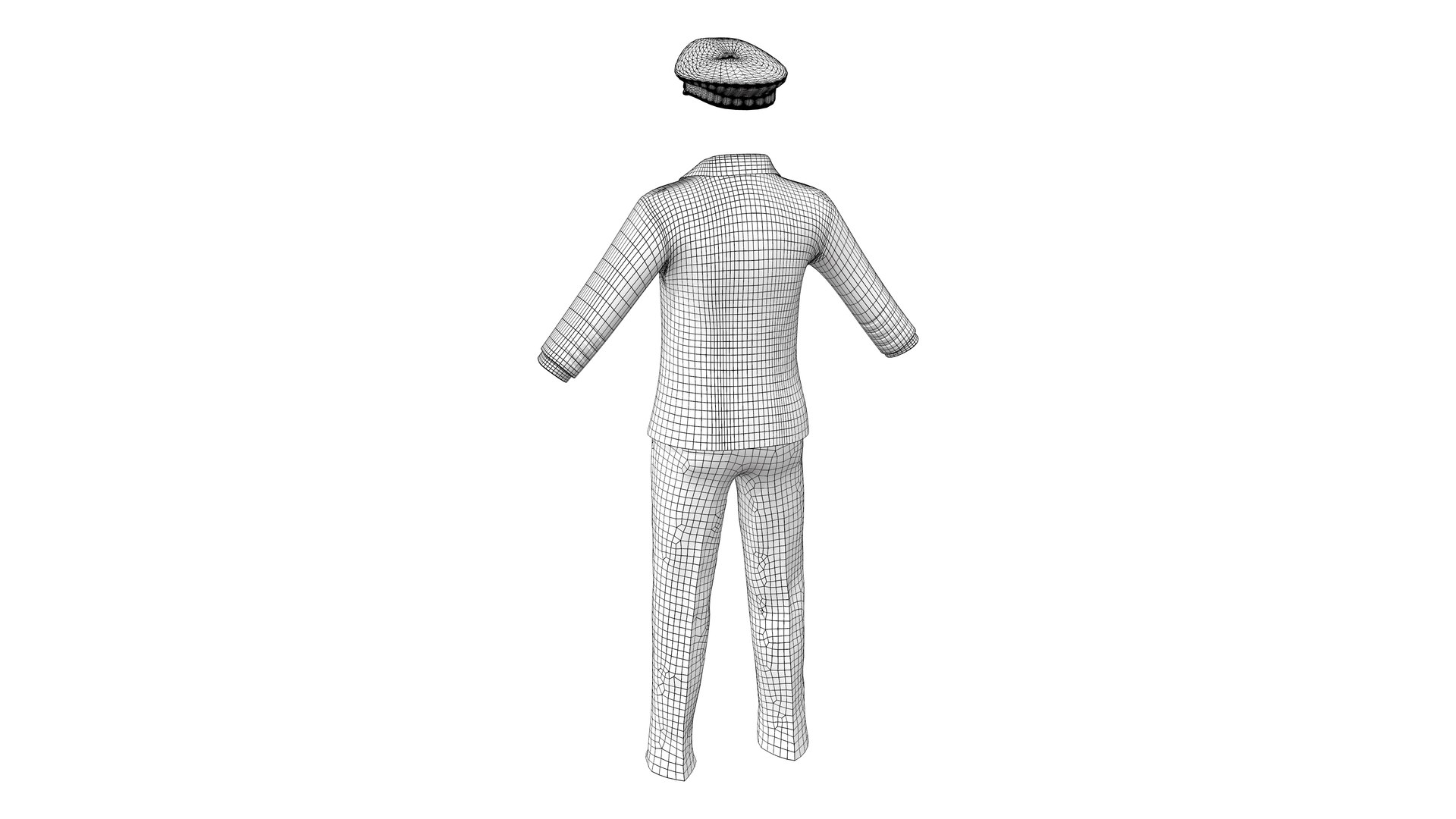 3D Men Captain Pilot Uniform With Pilot Hat - TurboSquid 1931733