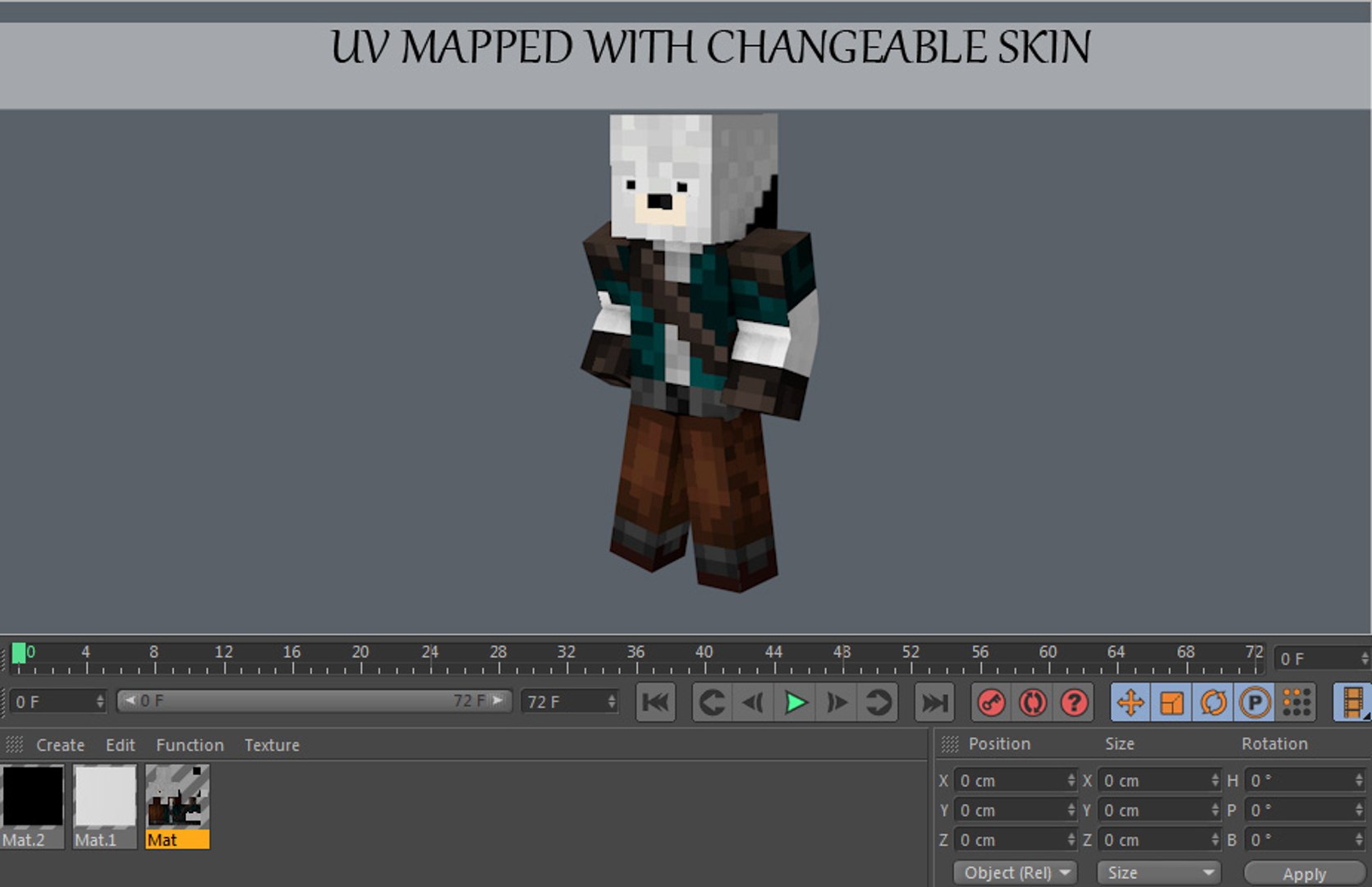 Free C4d Model Minecraft Rig Zard