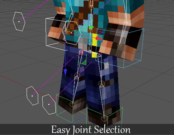 free c4d model minecraft rig zard