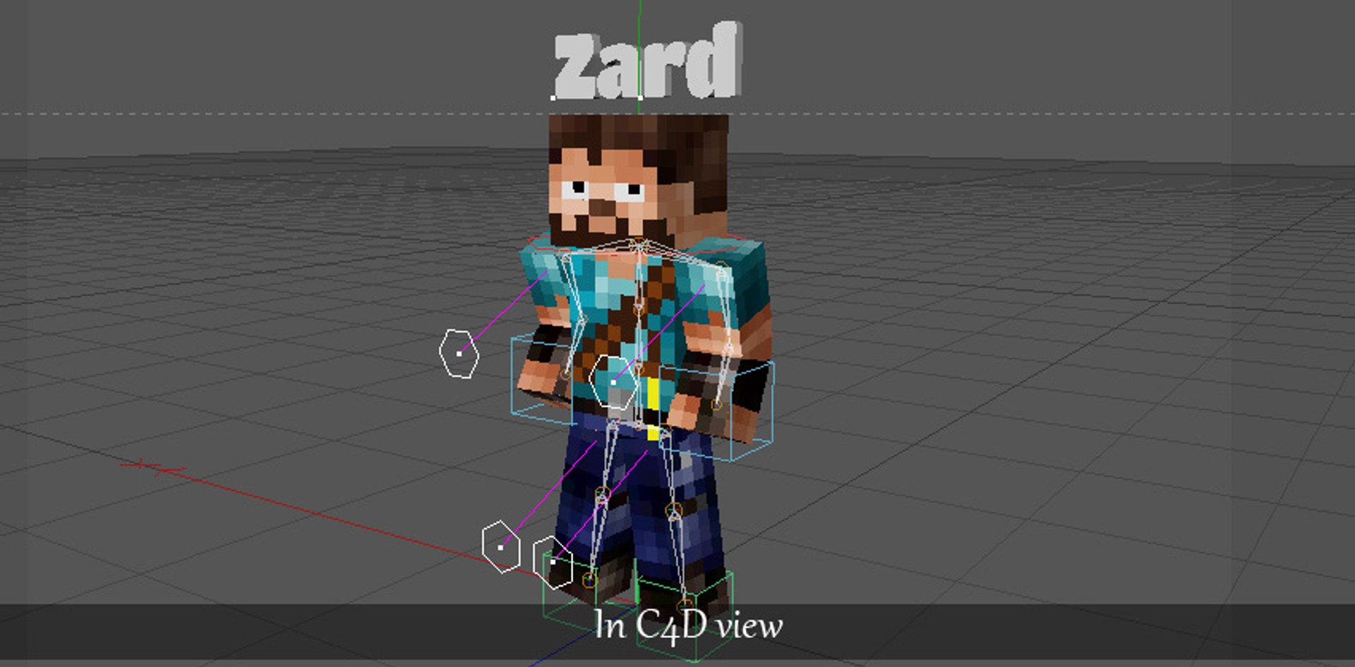 Free C4d Model Minecraft Rig Zard