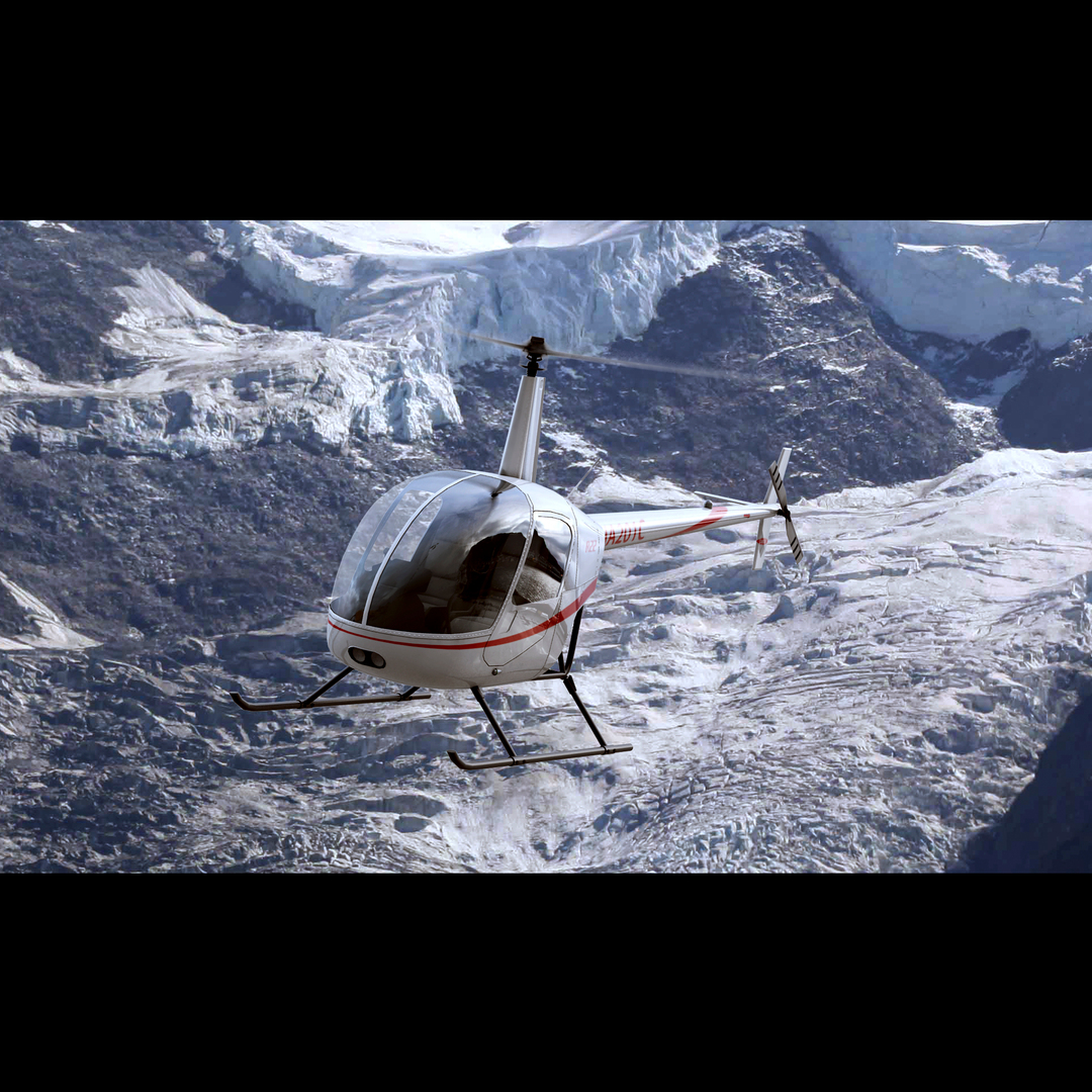 robinson r22 helicopter 3d obj