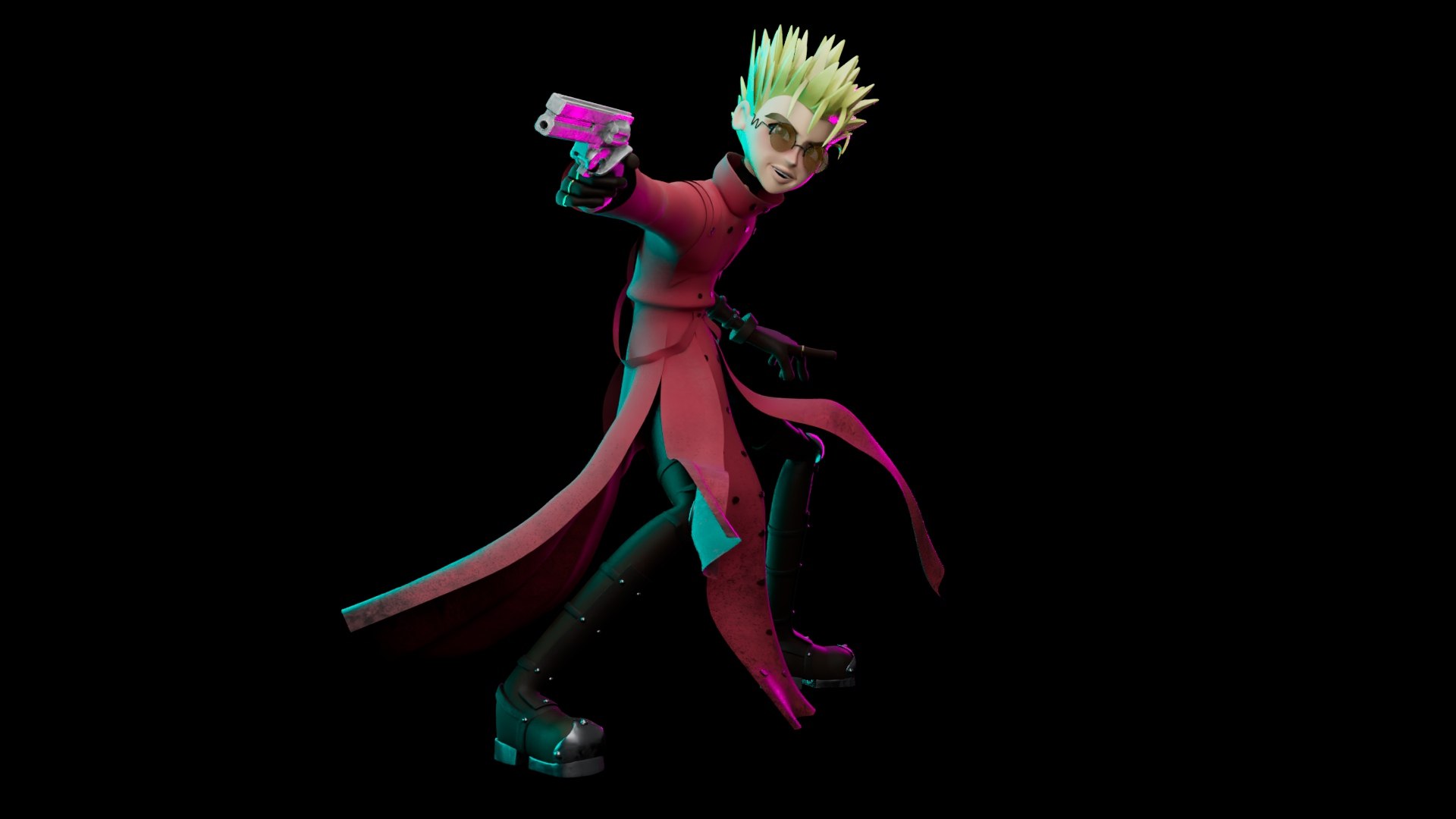 3D Vash The Stampede From Trigun 3d Modeling Meterial And Rigging ...