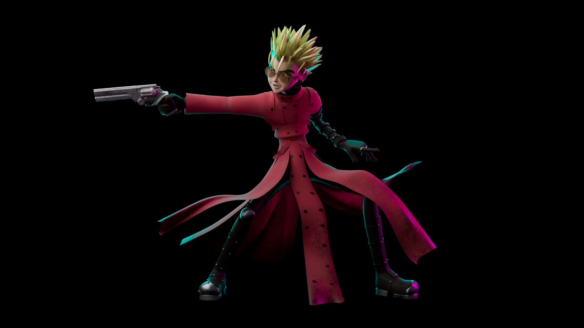 3D Vash The Stampede From Trigun 3d Modeling Meterial And Rigging ...