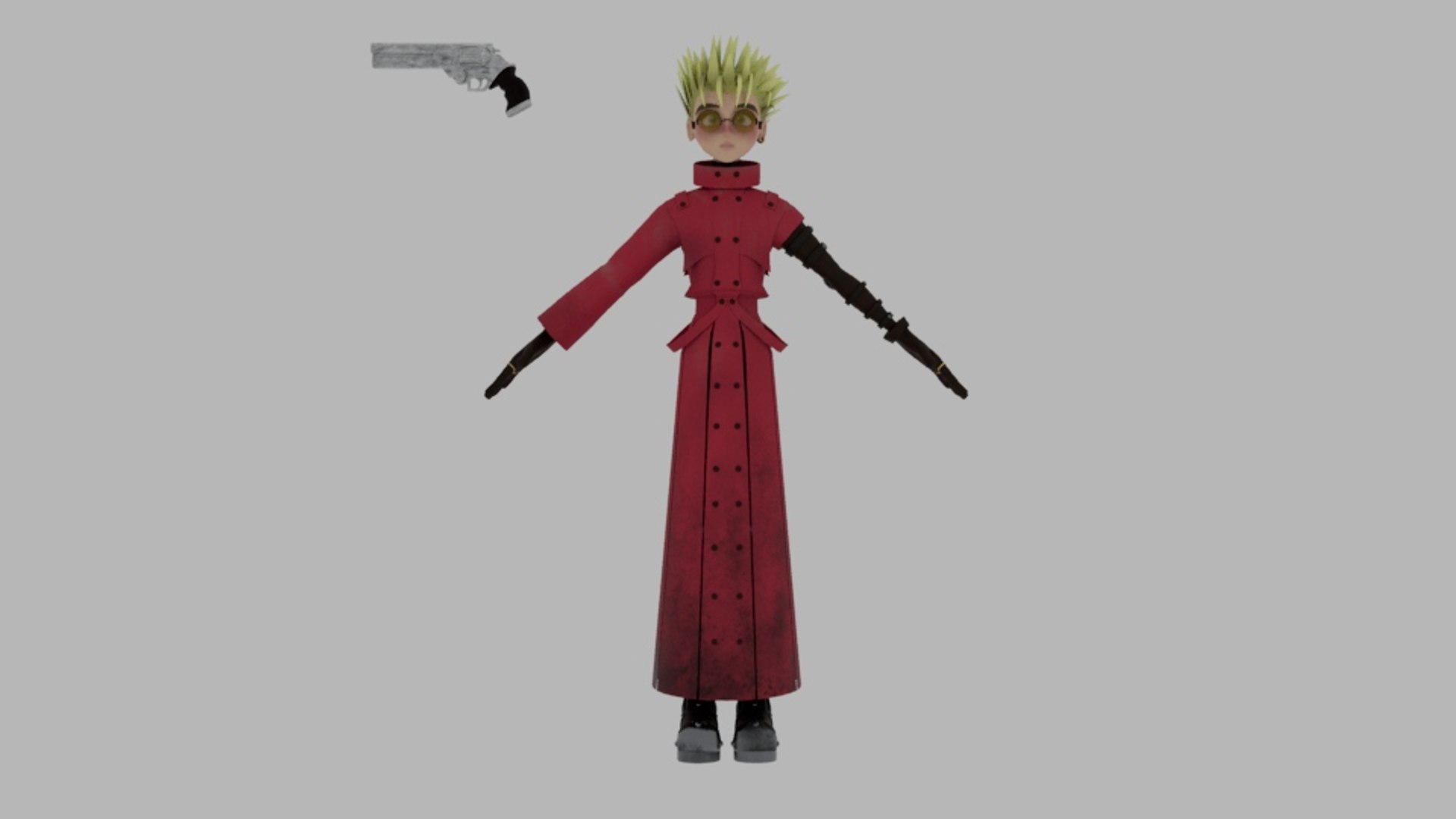 3D Vash The Stampede From Trigun 3d Modeling Meterial And Rigging ...