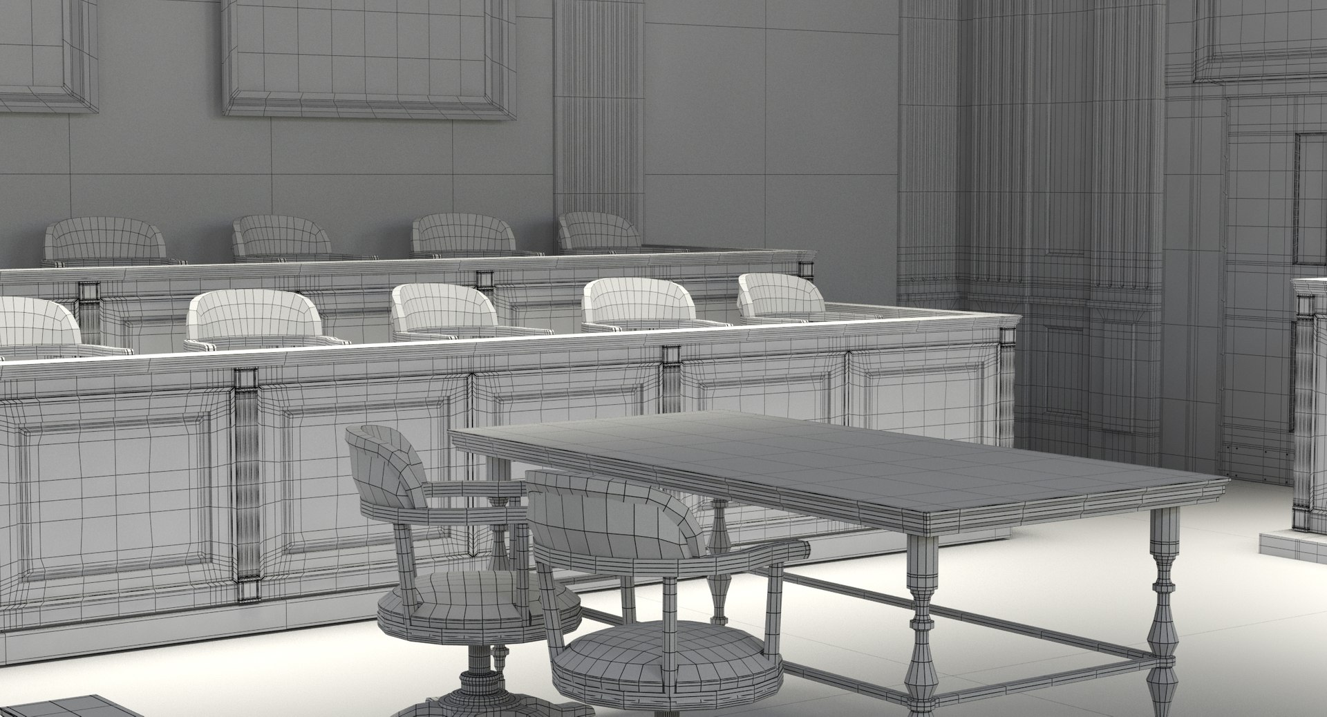 Courtroom Scene 3D Model - TurboSquid 1425924