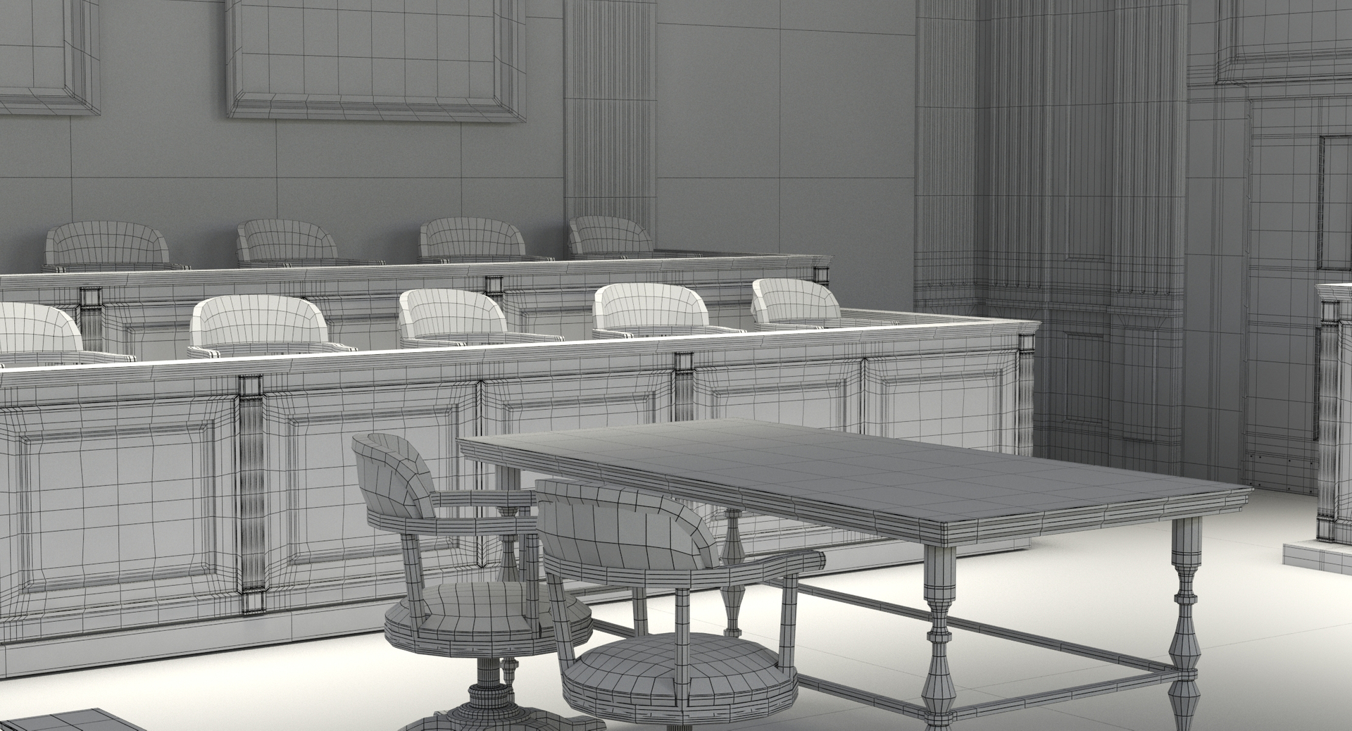 Courtroom scene 3D model - TurboSquid 1425924