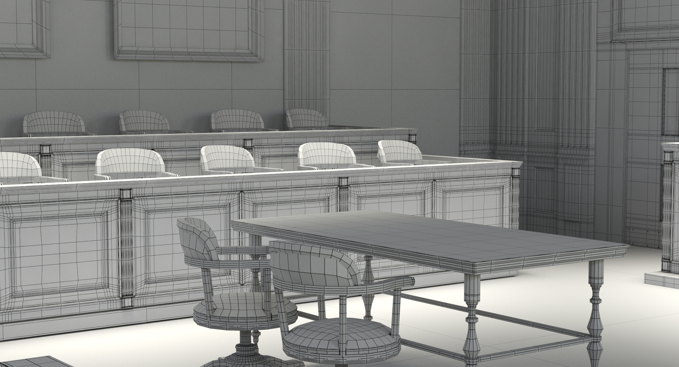 Courtroom scene 3D model - TurboSquid 1425924