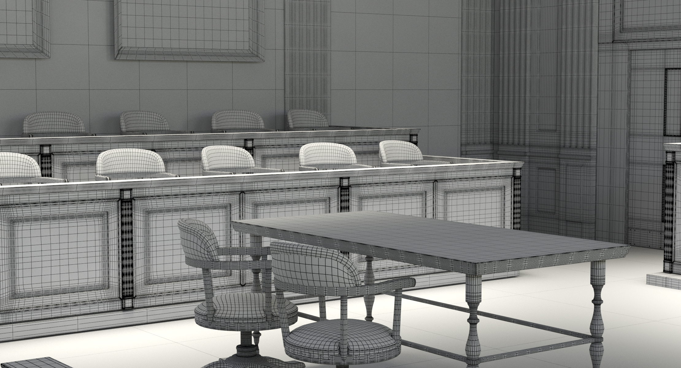 Courtroom scene 3D model - TurboSquid 1425924