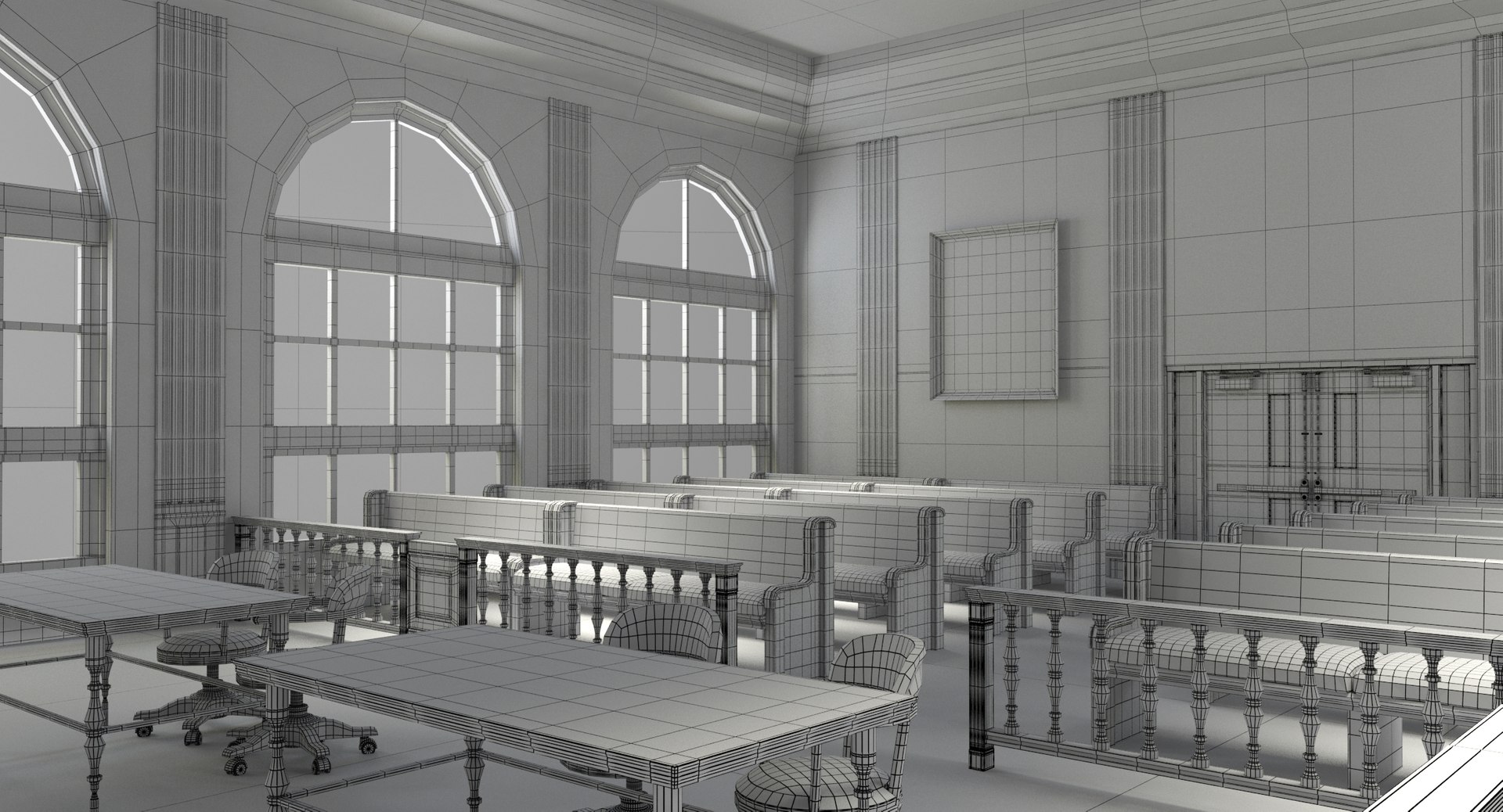 Courtroom Scene 3D Model - TurboSquid 1425924