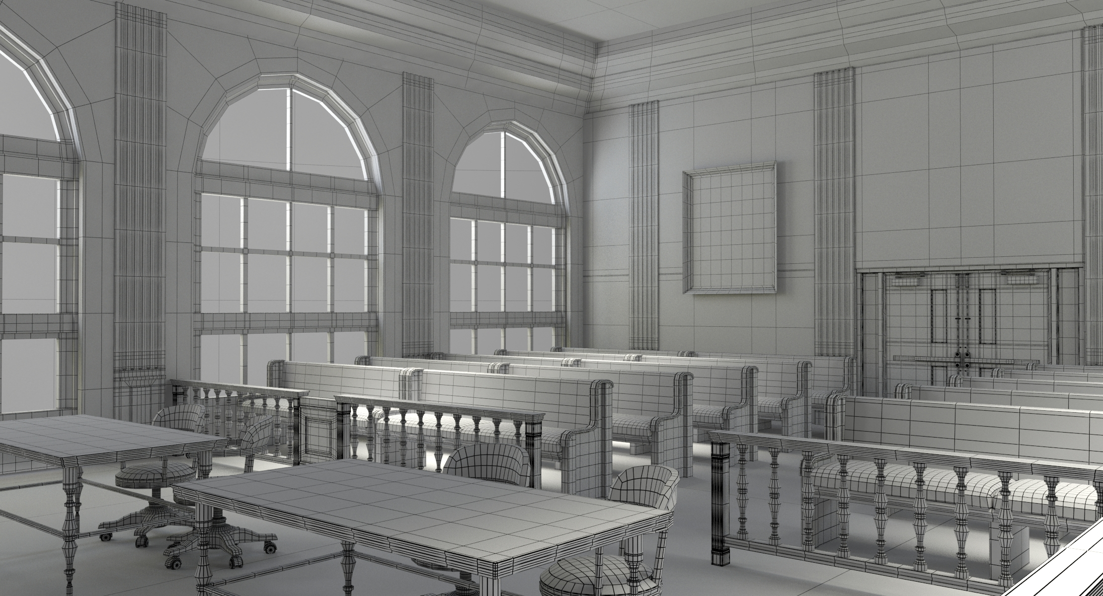 Courtroom scene 3D model - TurboSquid 1425924