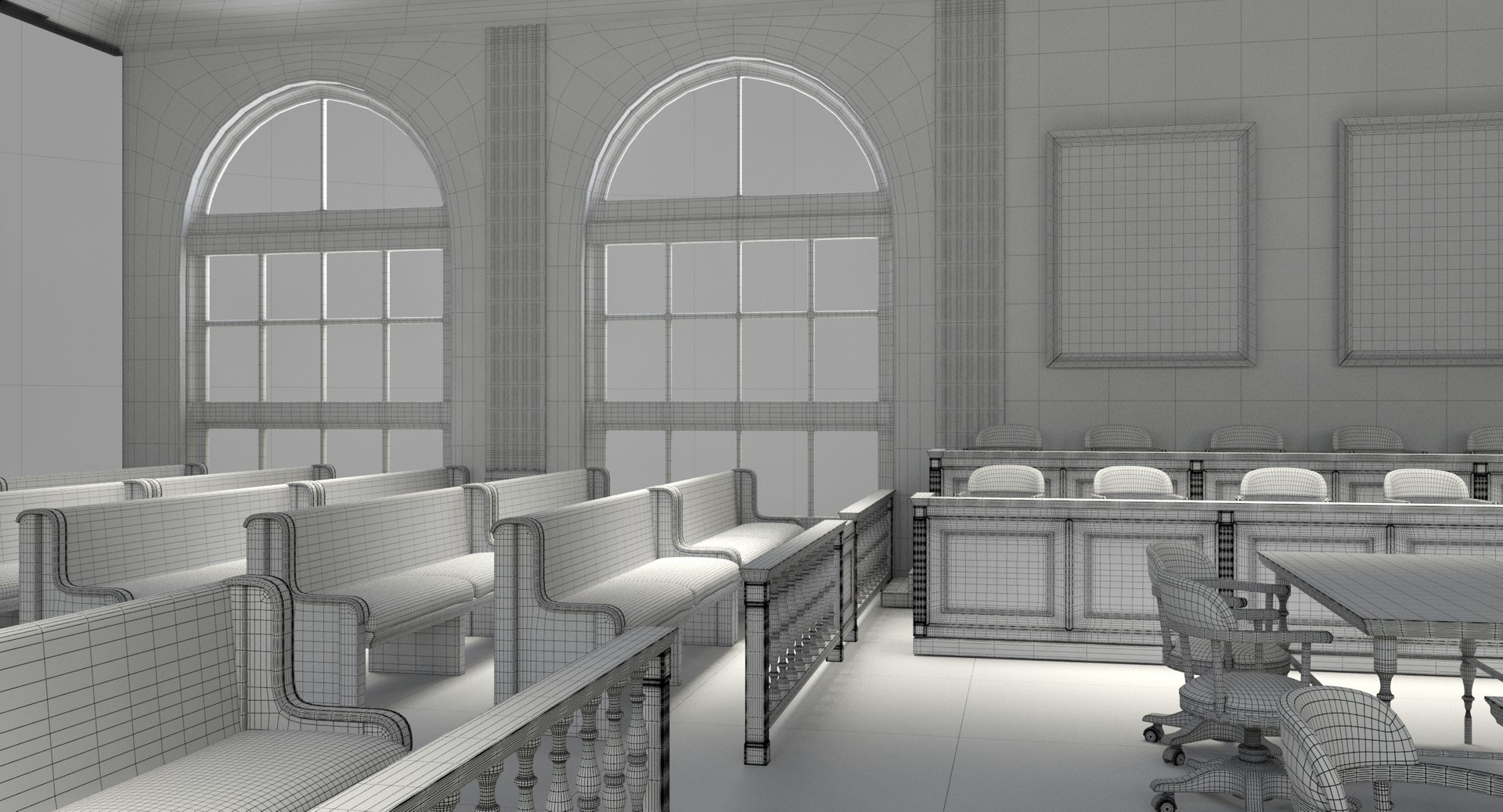 Courtroom Scene 3D Model - TurboSquid 1425924