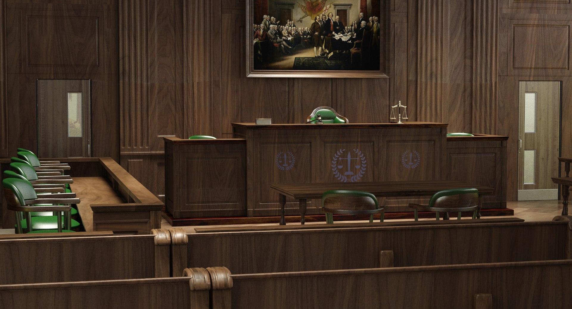 Courtroom Scene 3D Model - TurboSquid 1425924