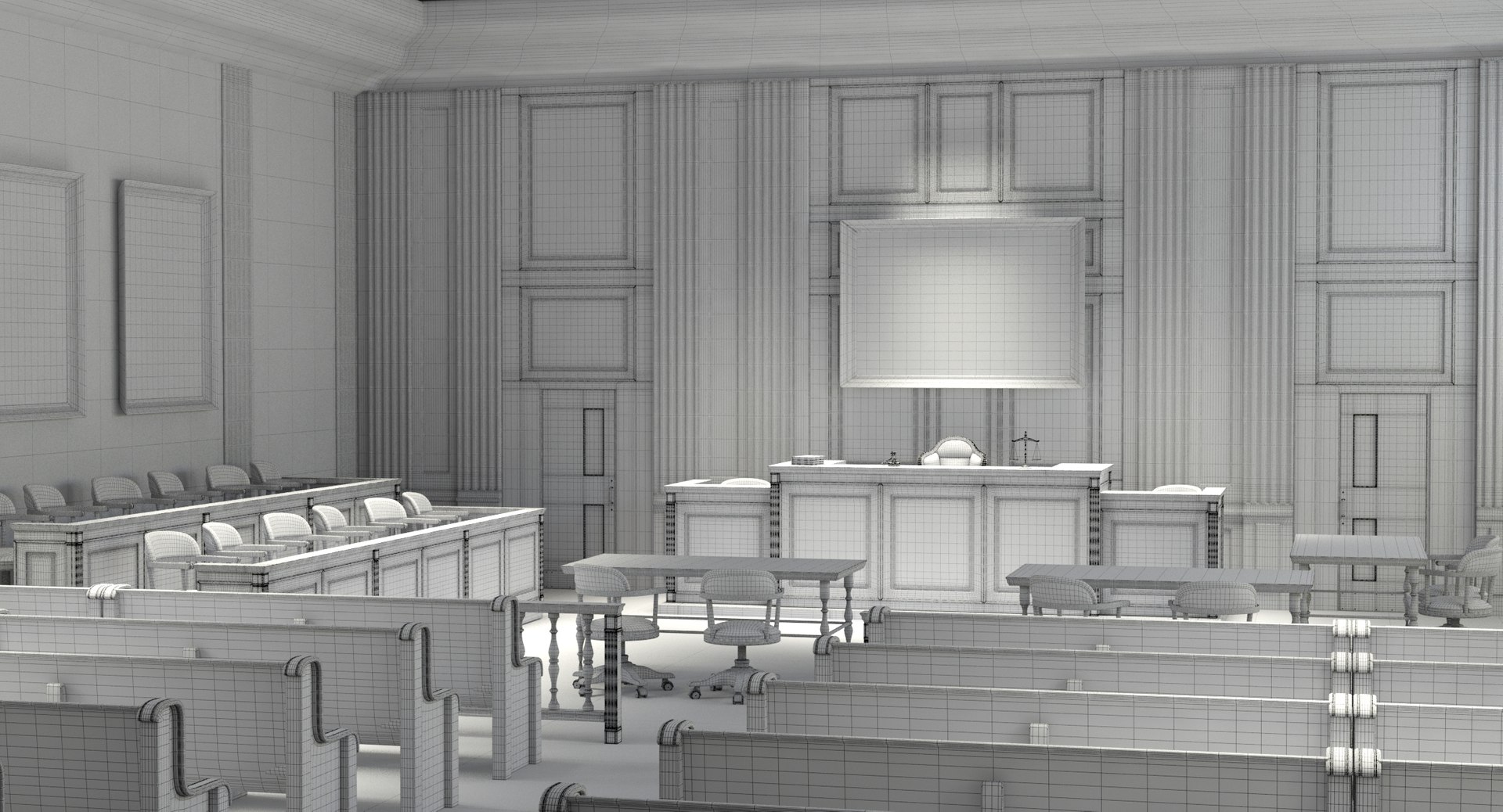 Courtroom Scene 3D Model - TurboSquid 1425924