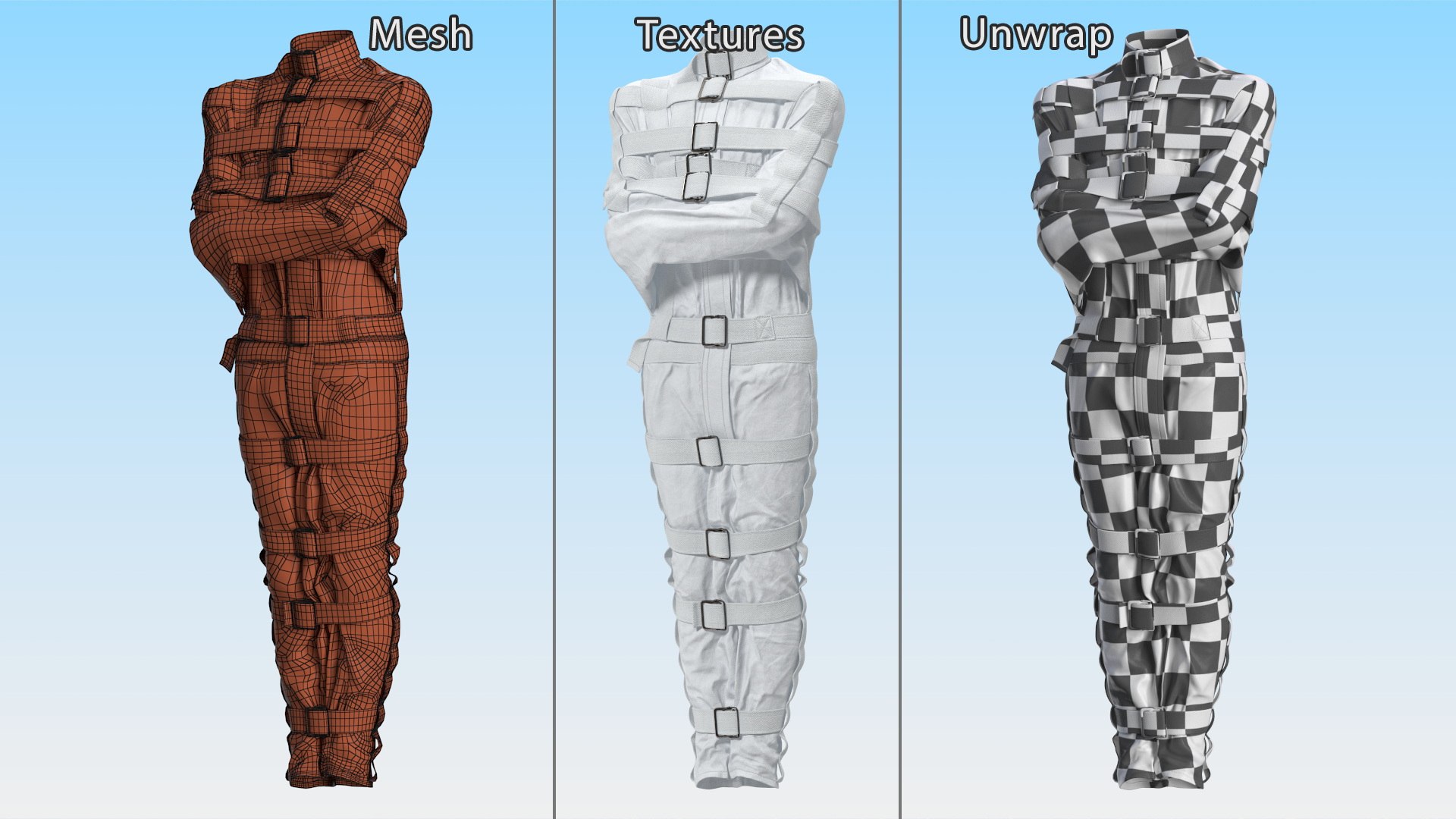 Straitjacket Human Figure White Model - TurboSquid 2291254