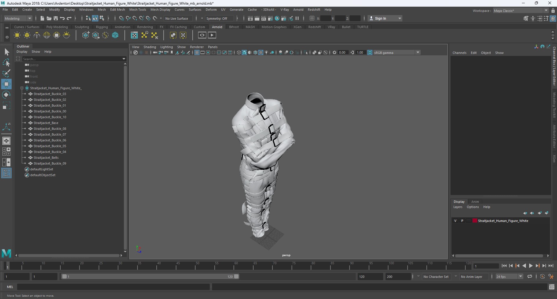 Straitjacket Human Figure White Model - TurboSquid 2291254