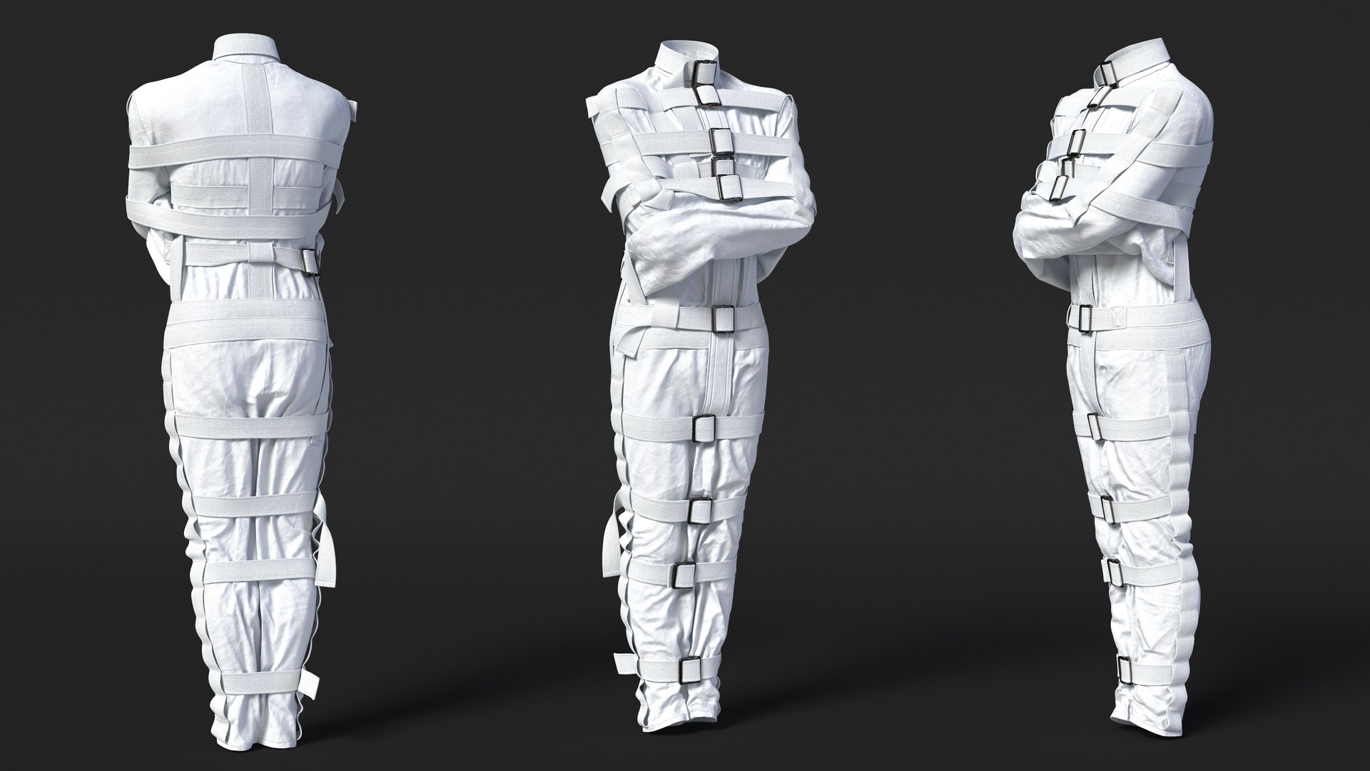 Straitjacket Human Figure White Model - TurboSquid 2291254