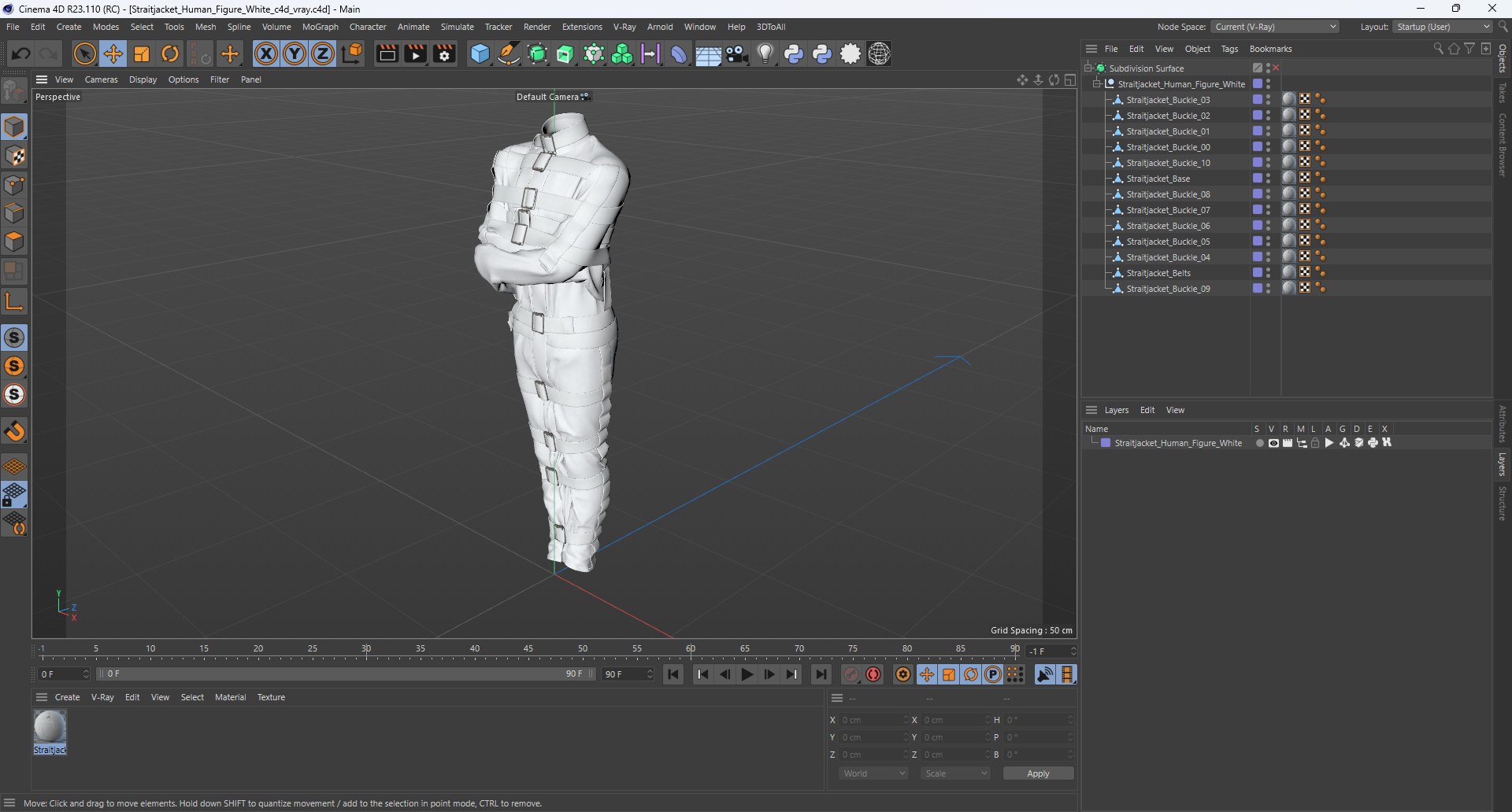 Straitjacket Human Figure White Model - TurboSquid 2291254
