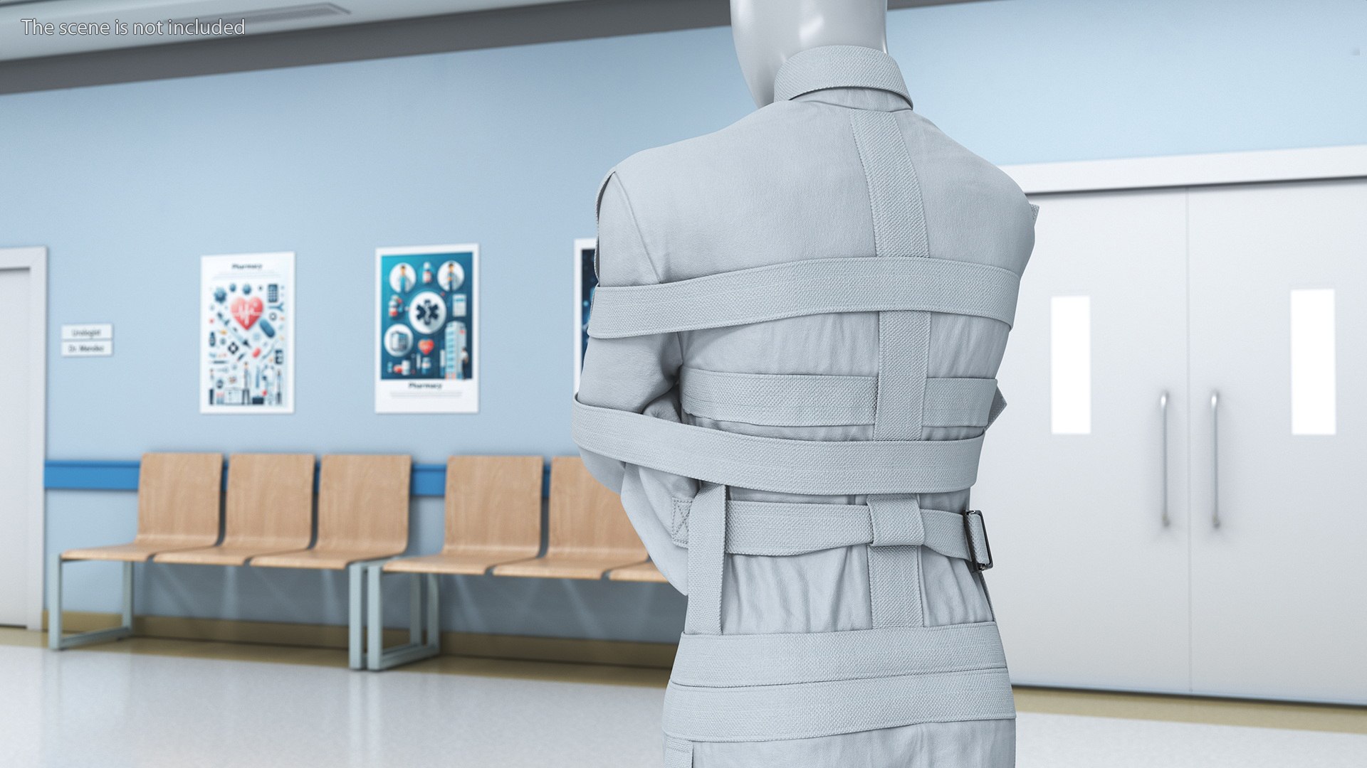 Straitjacket Human Figure White Model - TurboSquid 2291254