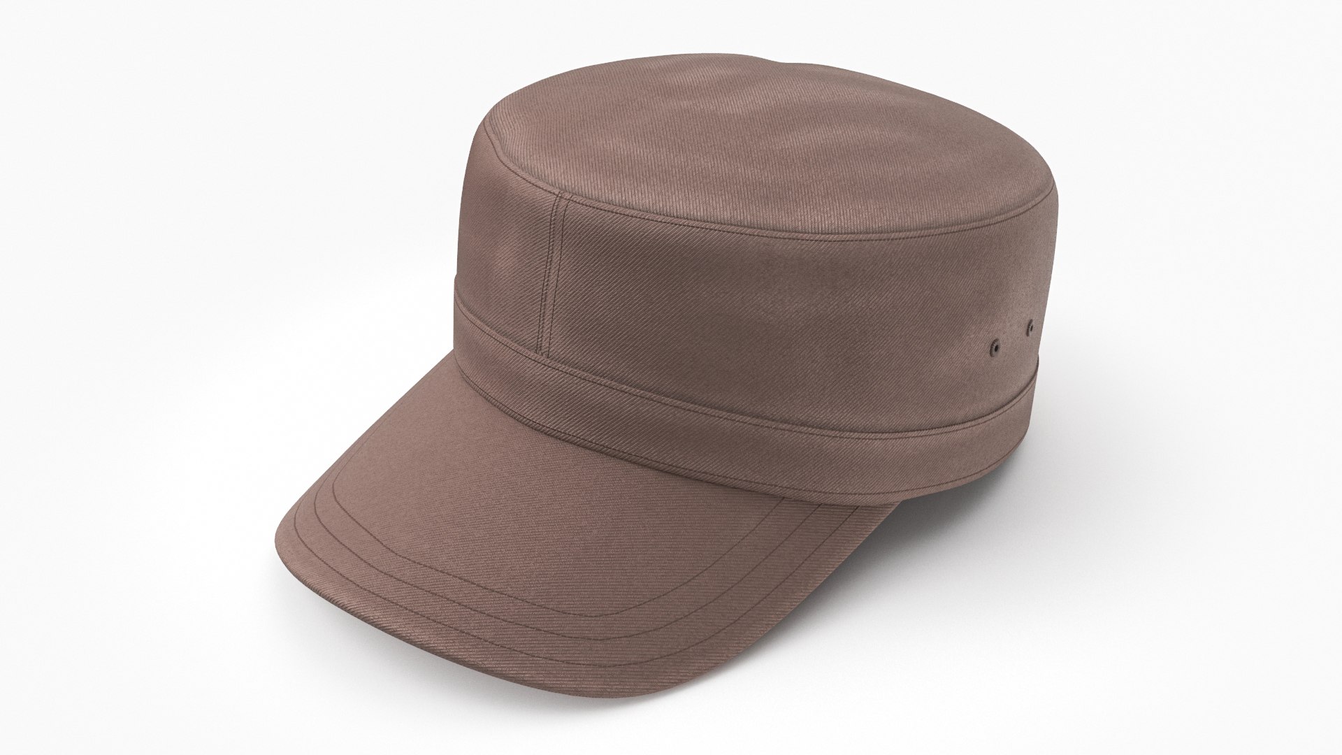 3D Brown Military Cap Model - TurboSquid 2342203