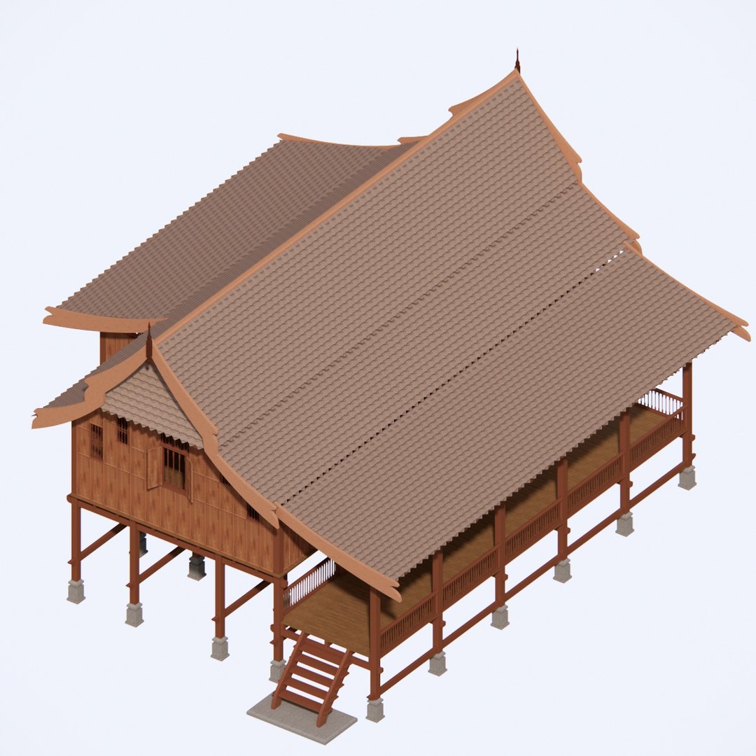 3d Malaysia Rumah Tradisional Terengganu Turbosquid 1852216