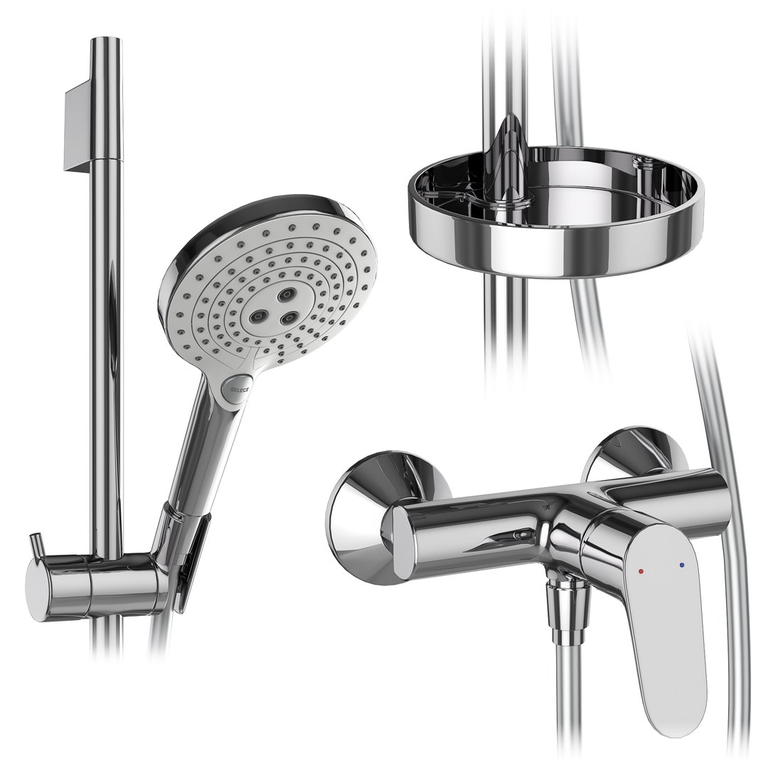 3D Model Faucets And Shower Systems Hansgrohe Set 176 - TurboSquid 1955361