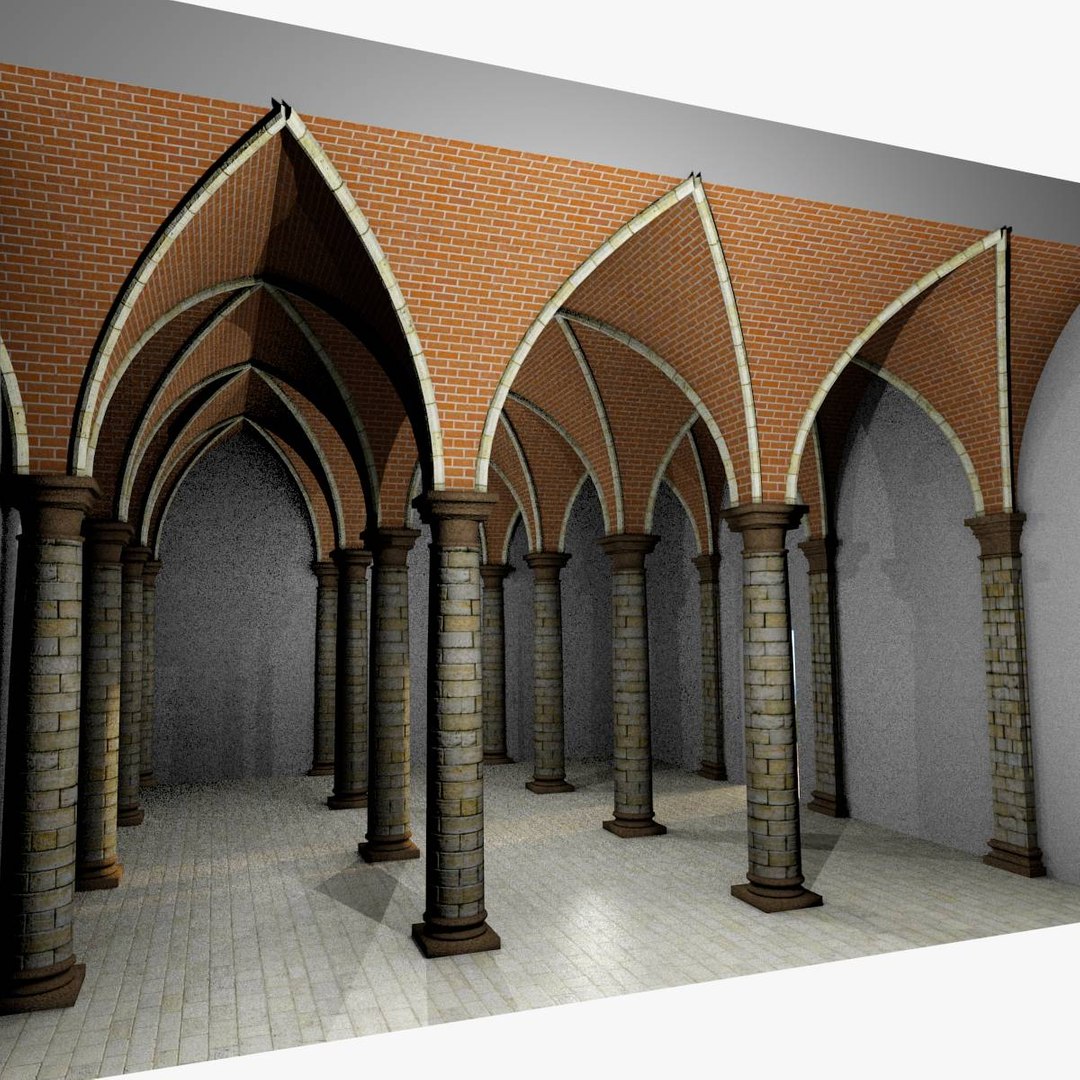 3d Romanic Vaulting Column Spacings