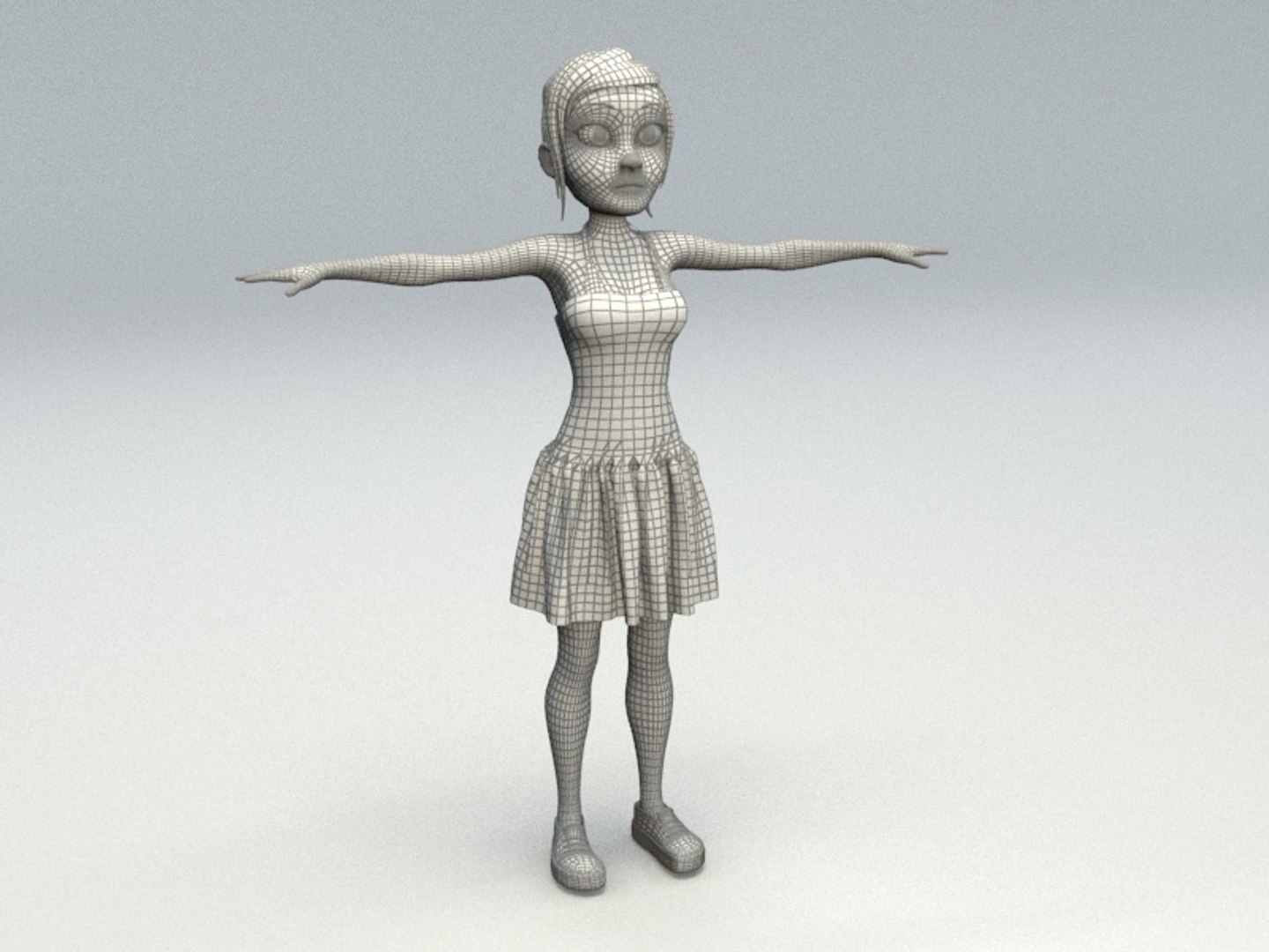 Girl cartoon ginger 3D model - TurboSquid 1693648