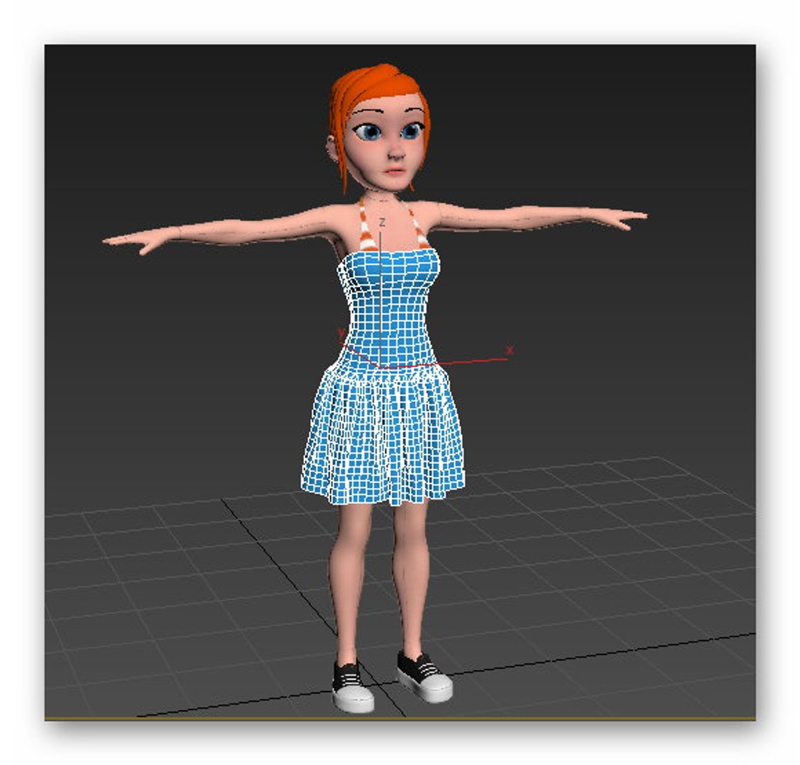 Girl cartoon ginger 3D model - TurboSquid 1693648