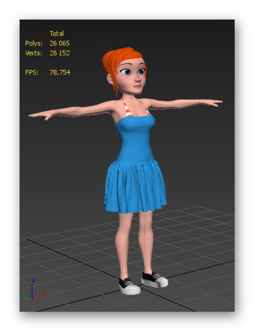 Girl cartoon ginger 3D model - TurboSquid 1693648
