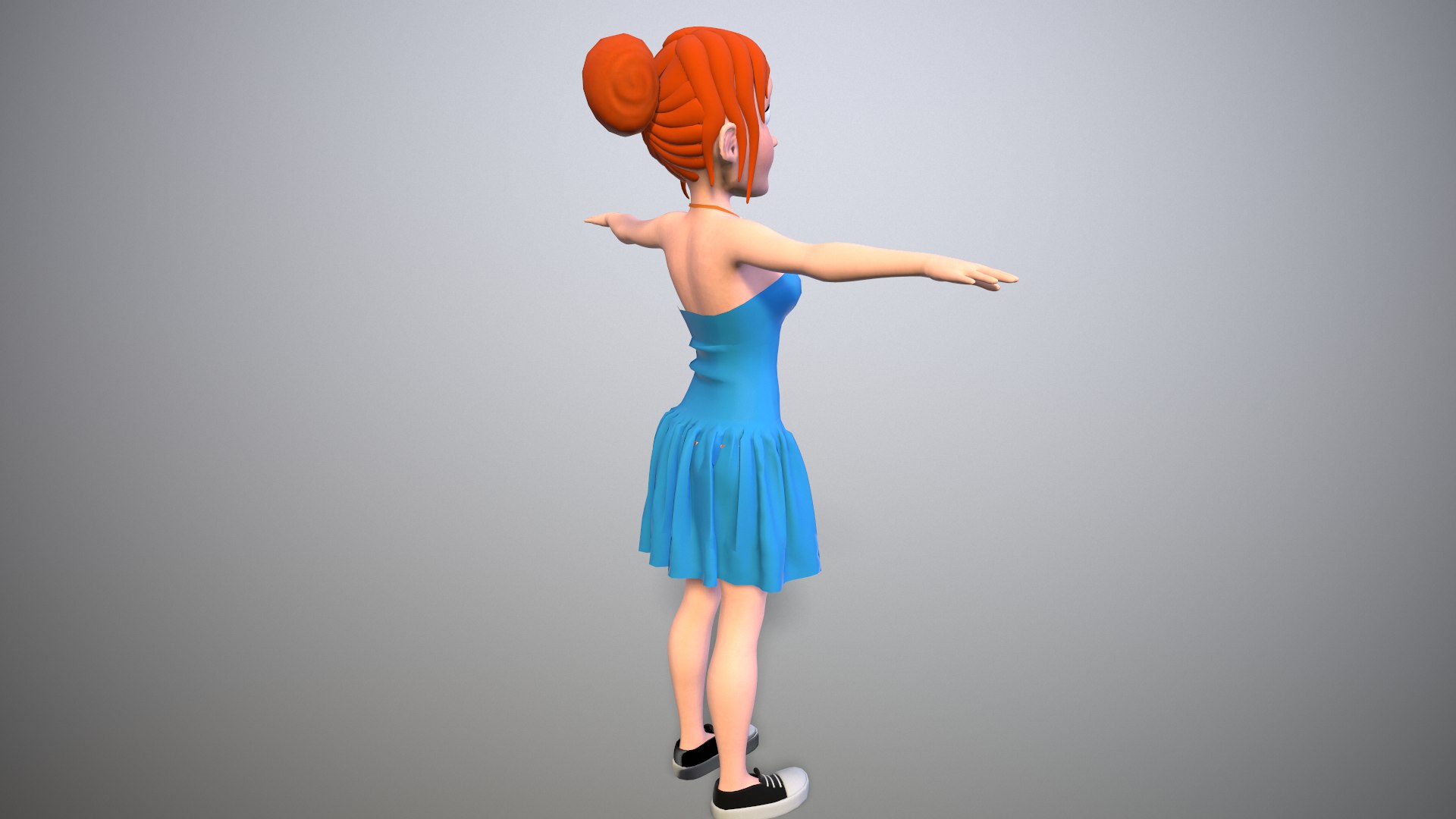 Girl cartoon ginger 3D model - TurboSquid 1693648