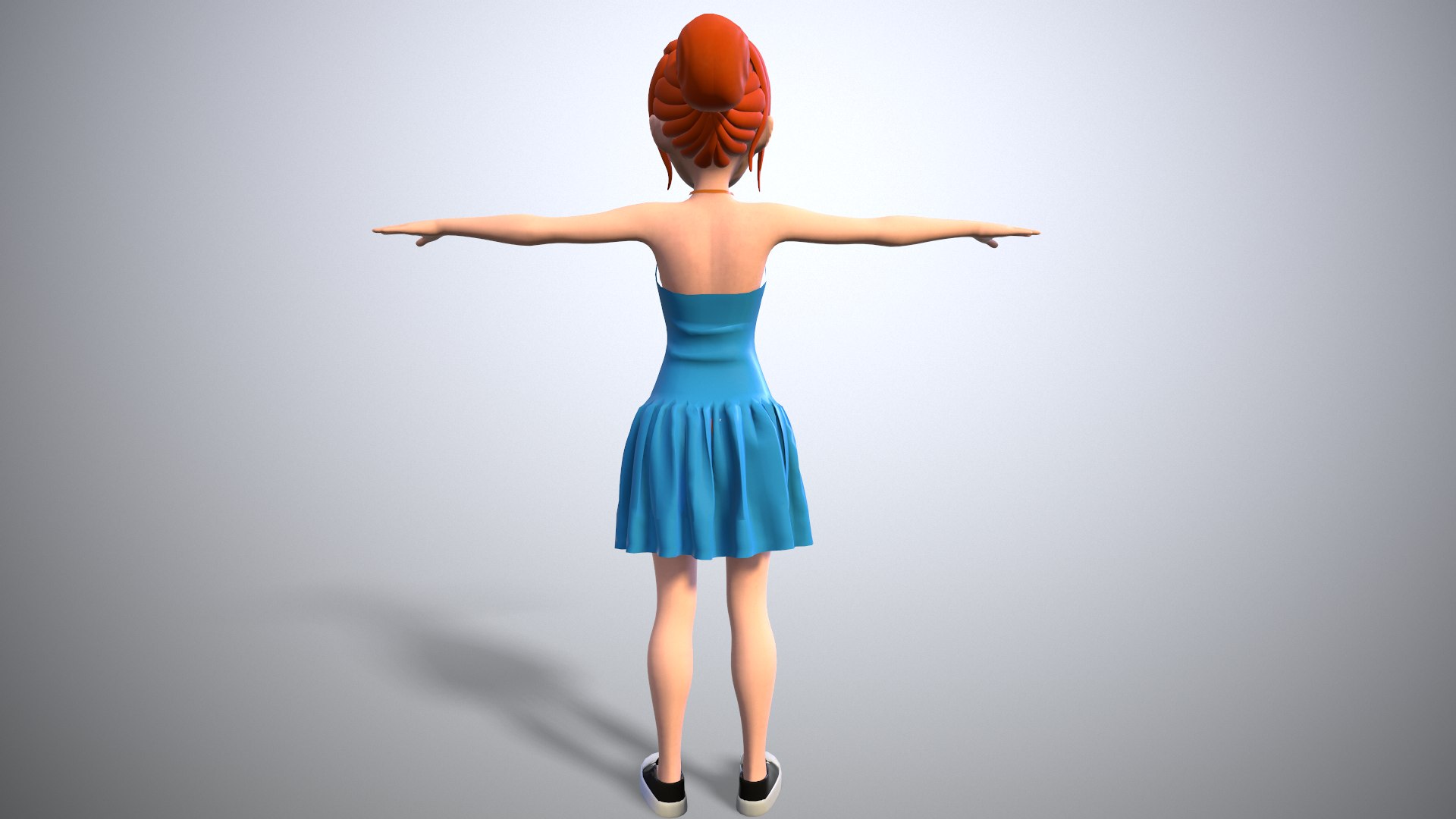 Girl cartoon ginger 3D model - TurboSquid 1693648
