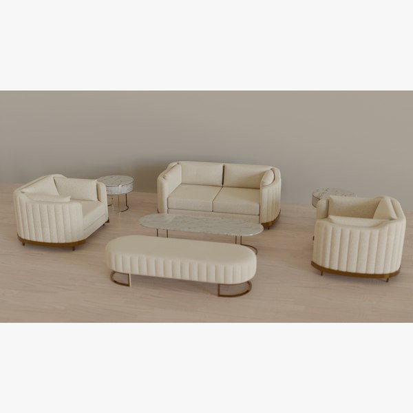 Sofa set 02 model - TurboSquid 1967189