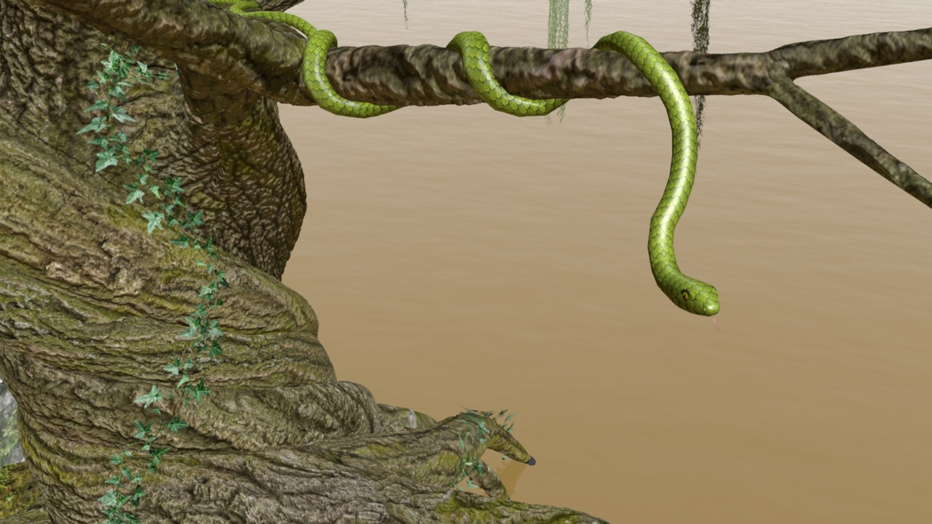 Swamp Snake Turtle Model - TurboSquid 1373154