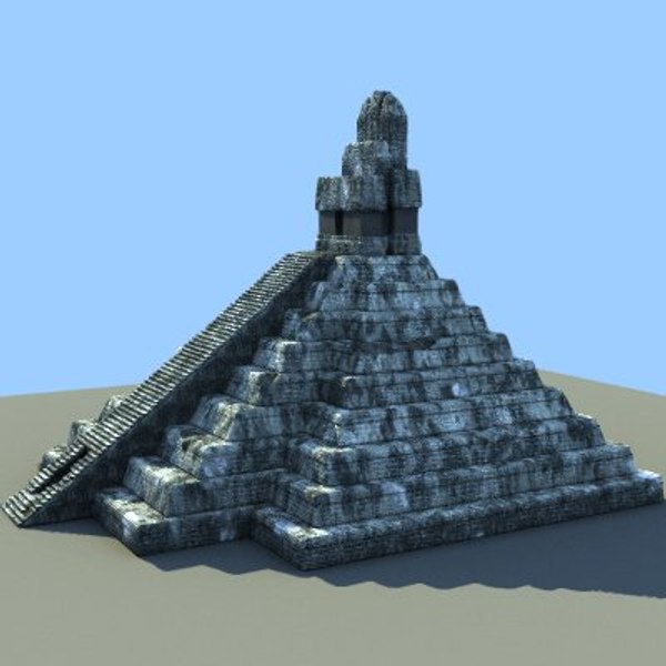 pyramid tikal guatemala 3d model
