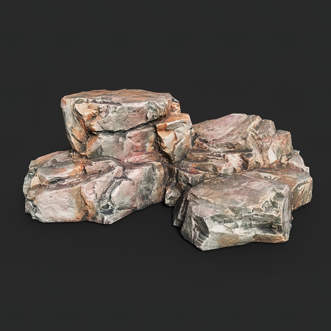 3D 5 Low Poly PBR Rock Formation - Ultra HD 16K Texture - TurboSquid ...