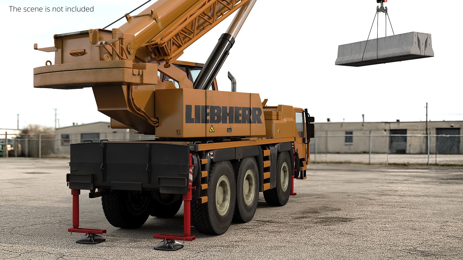 Liebherr Hydraulic Crane With Barrier Block 3D - TurboSquid 2515647