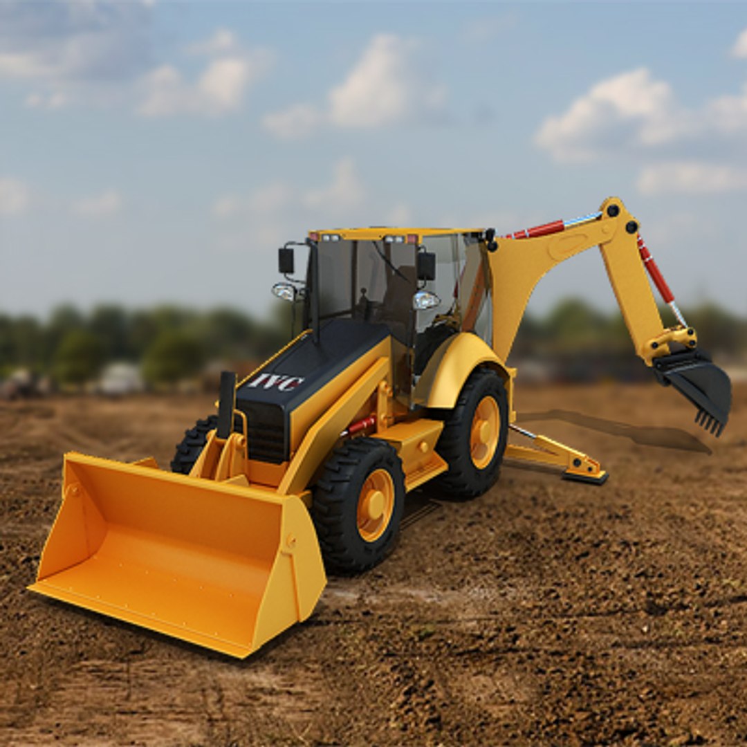 3d Backhoe Loader Industrial Vehicles