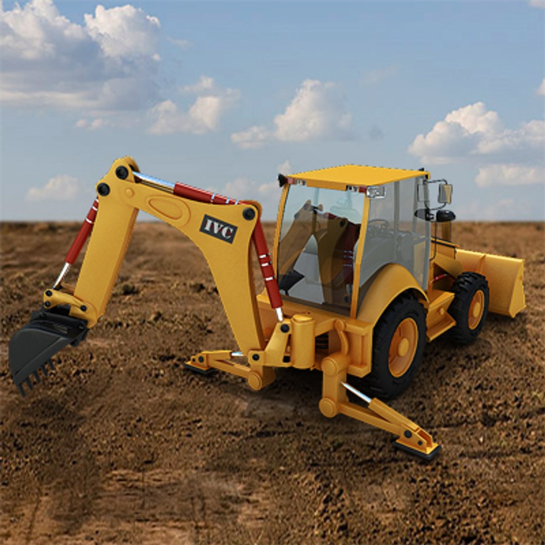 3d Backhoe Loader Industrial Vehicles