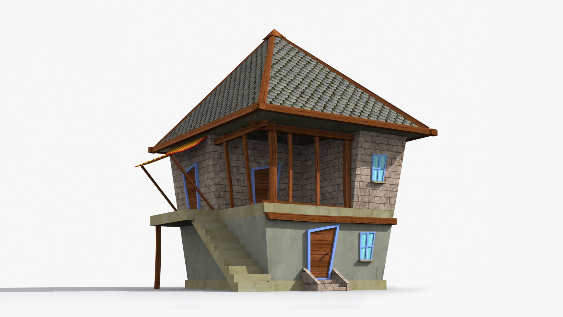 3D Cartoon House Model - TurboSquid 1697065