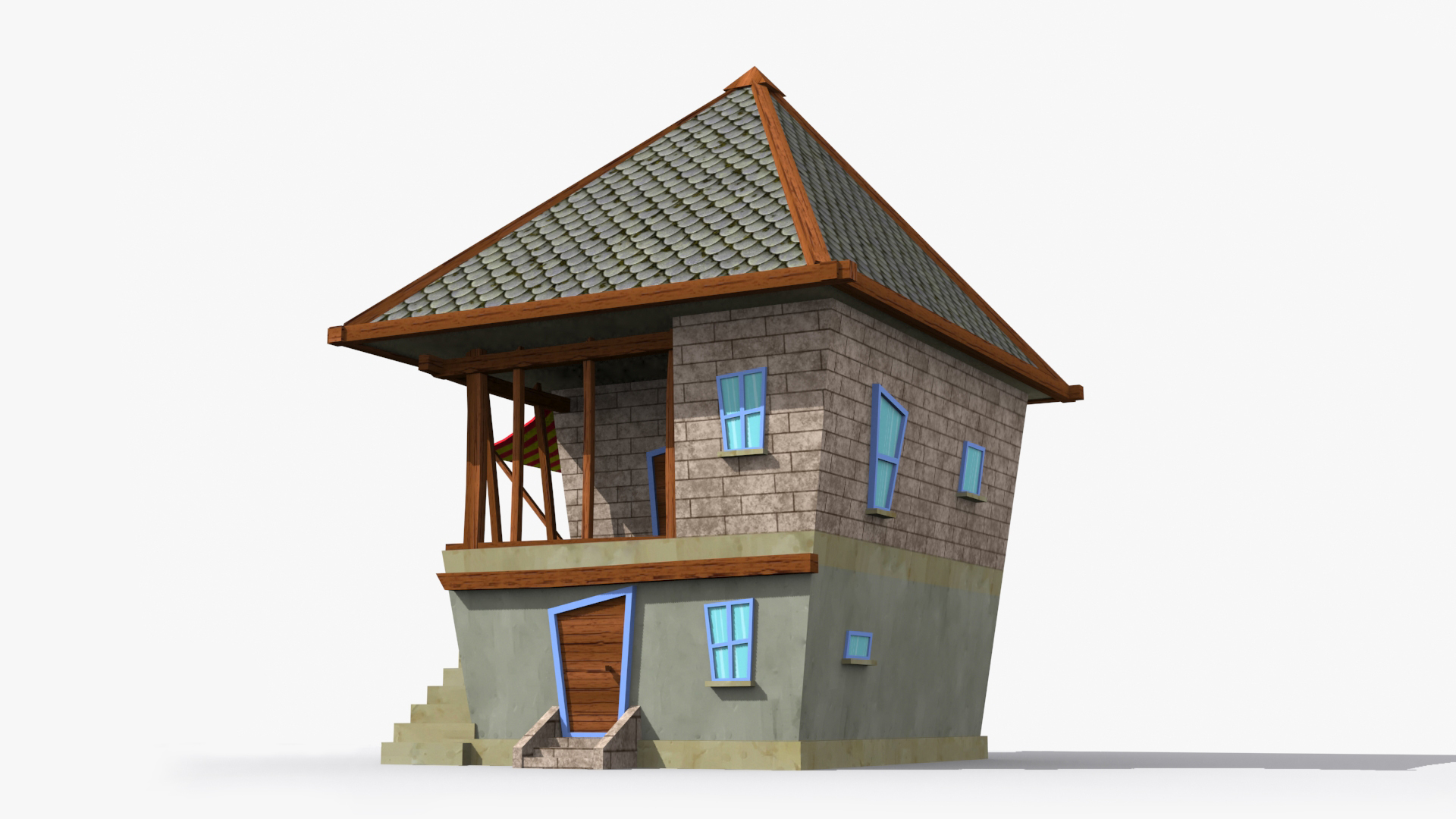 3D cartoon house model - TurboSquid 1697065
