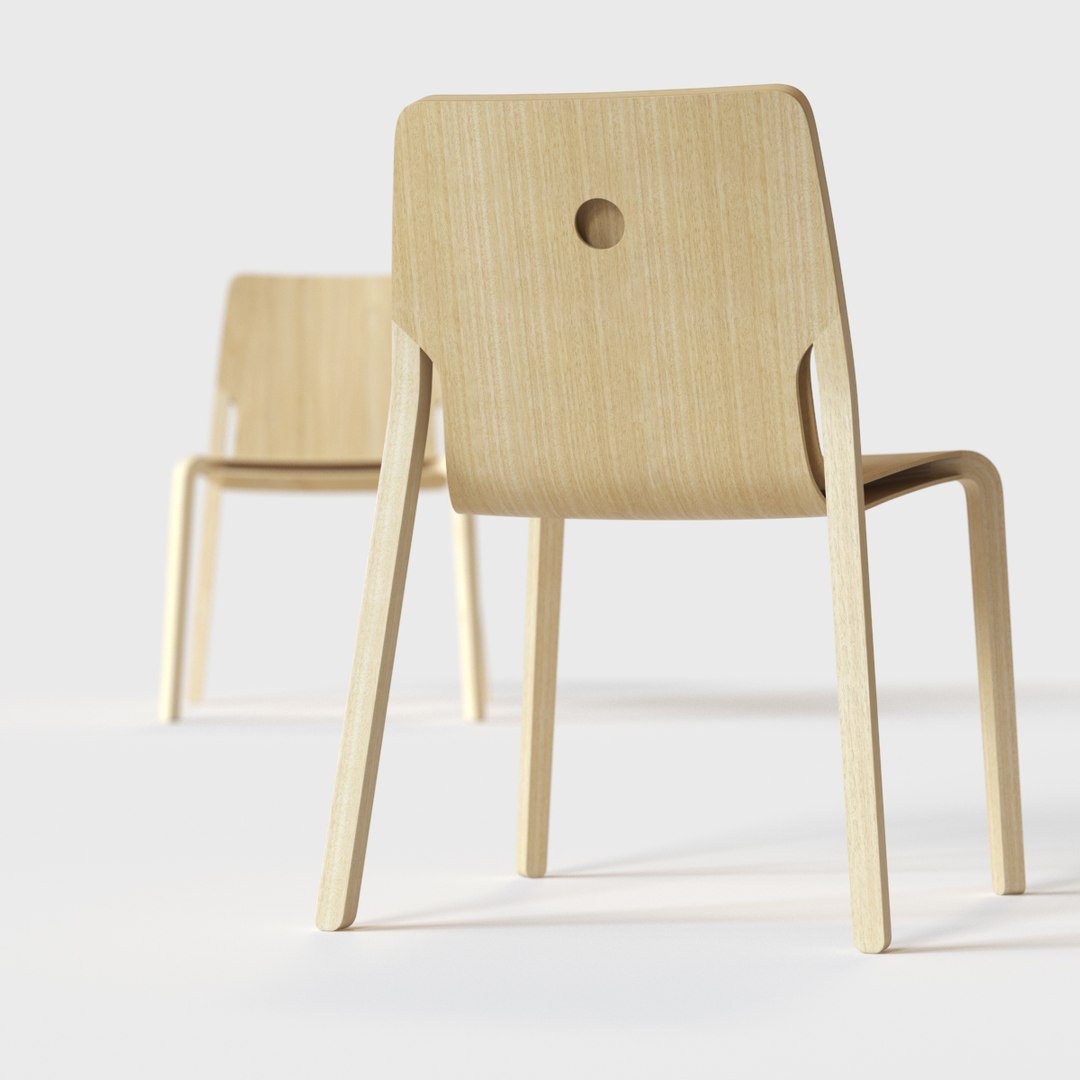 Layer Chair Stackable Plywood 3d Model