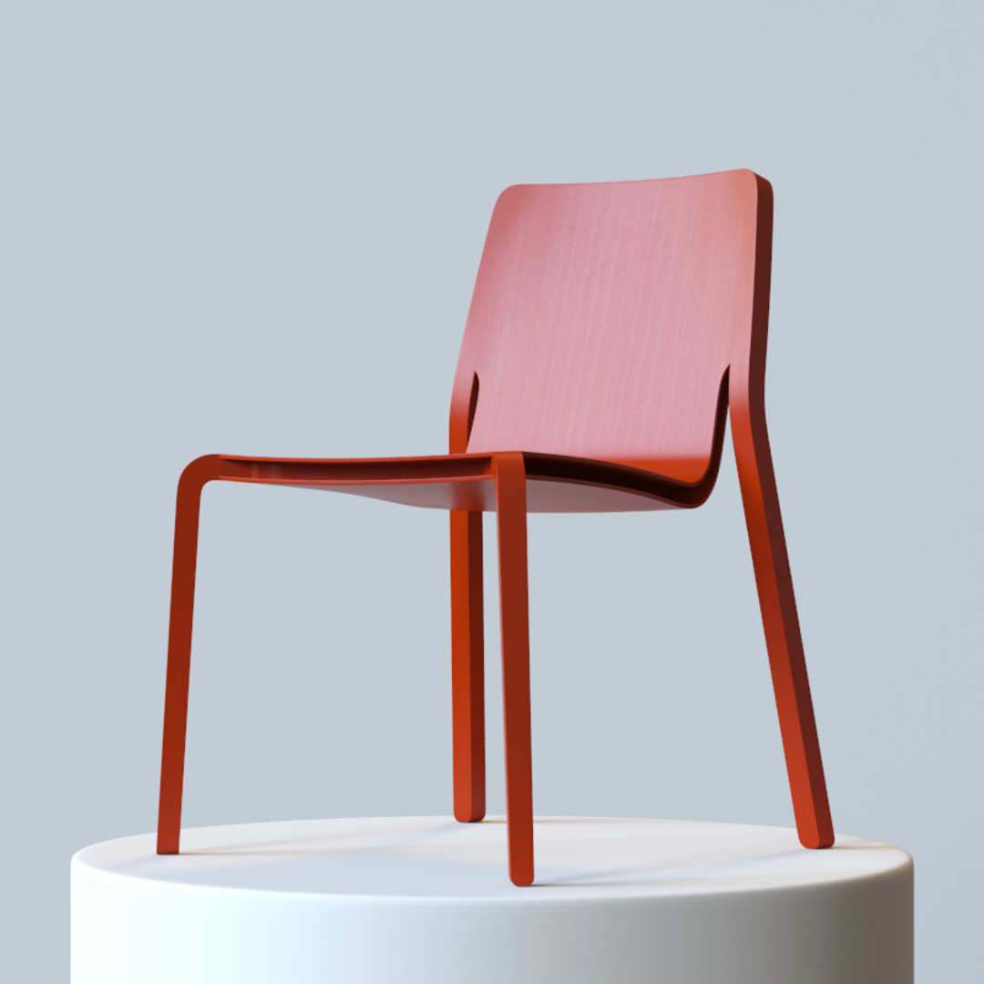 Layer Chair Stackable Plywood 3d Model