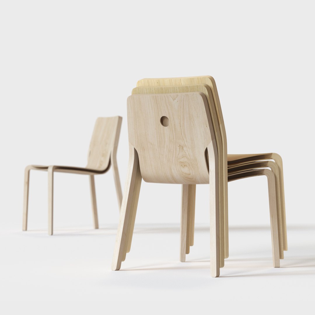 Layer Chair Stackable Plywood 3d Model
