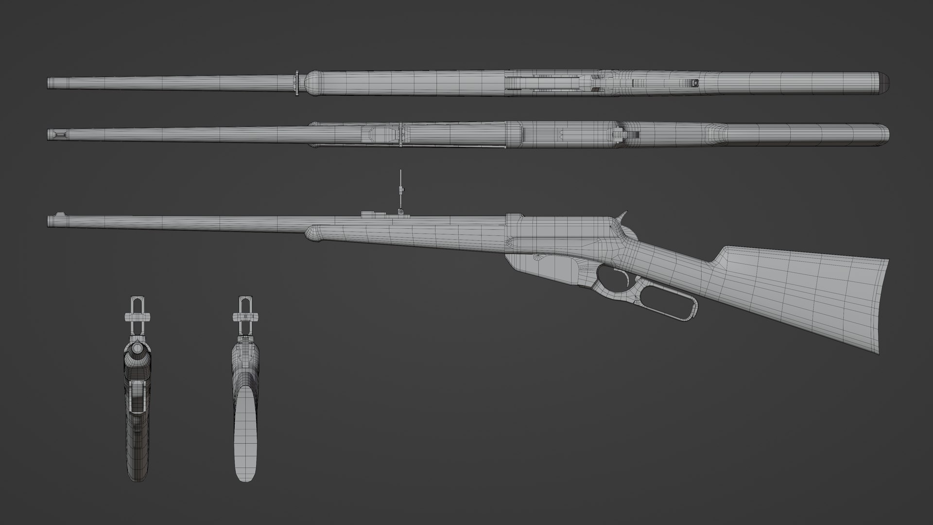 modelo 3d Winchester 1895 Low poly PBR Rifle - TurboSquid 2084967