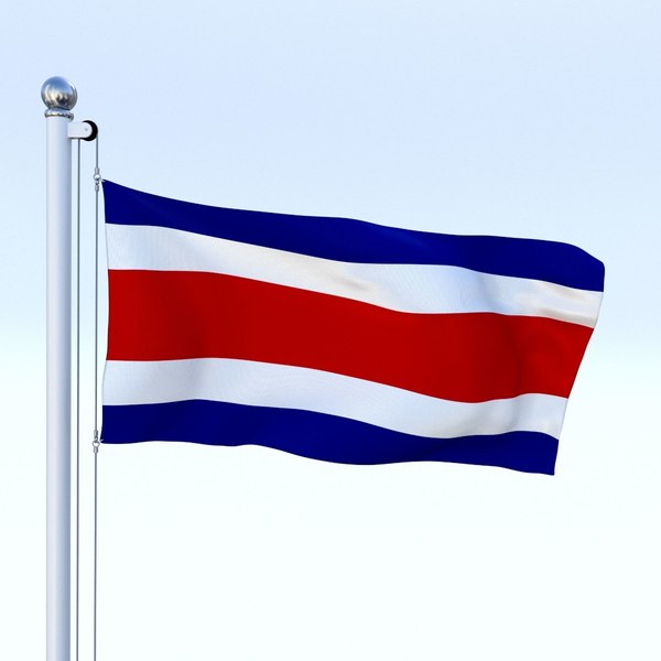modelo 3d Bandera de Costa Rica animada - TurboSquid 1087762