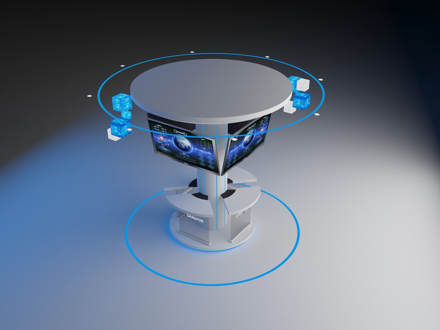 3D High-Tech Future Exhibition Hall Exhibition booth island Main booth ...